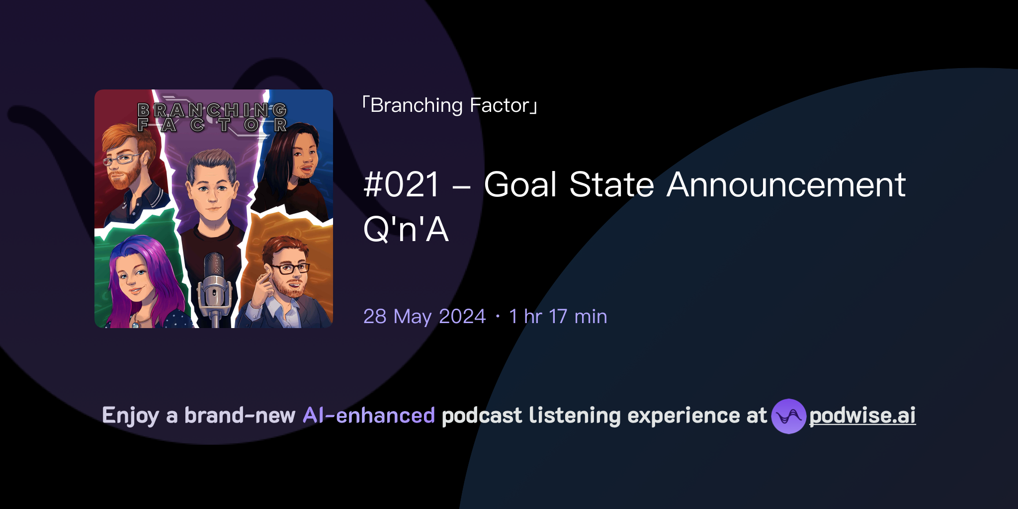 #021 - Goal State Announcement Q'n'A | Branching Factor | Podwise