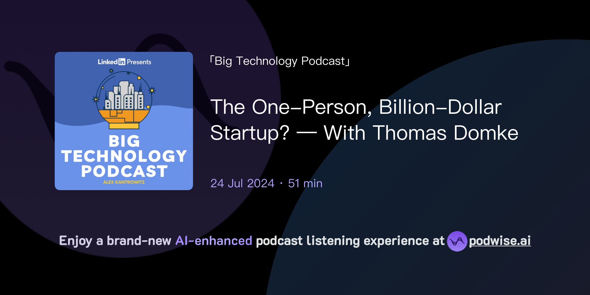 The One-Person, Billion-Dollar Startup? — With Thomas Domke | Big ...