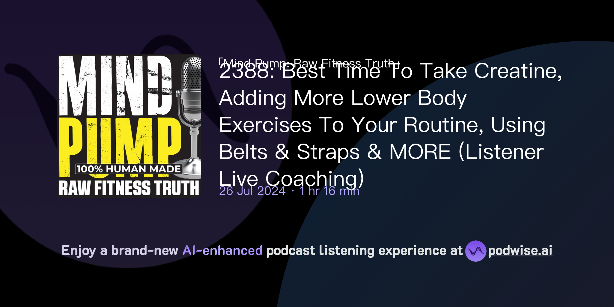 2388: Best Time To Take Creatine, Adding More Lower Body Exercises To ...