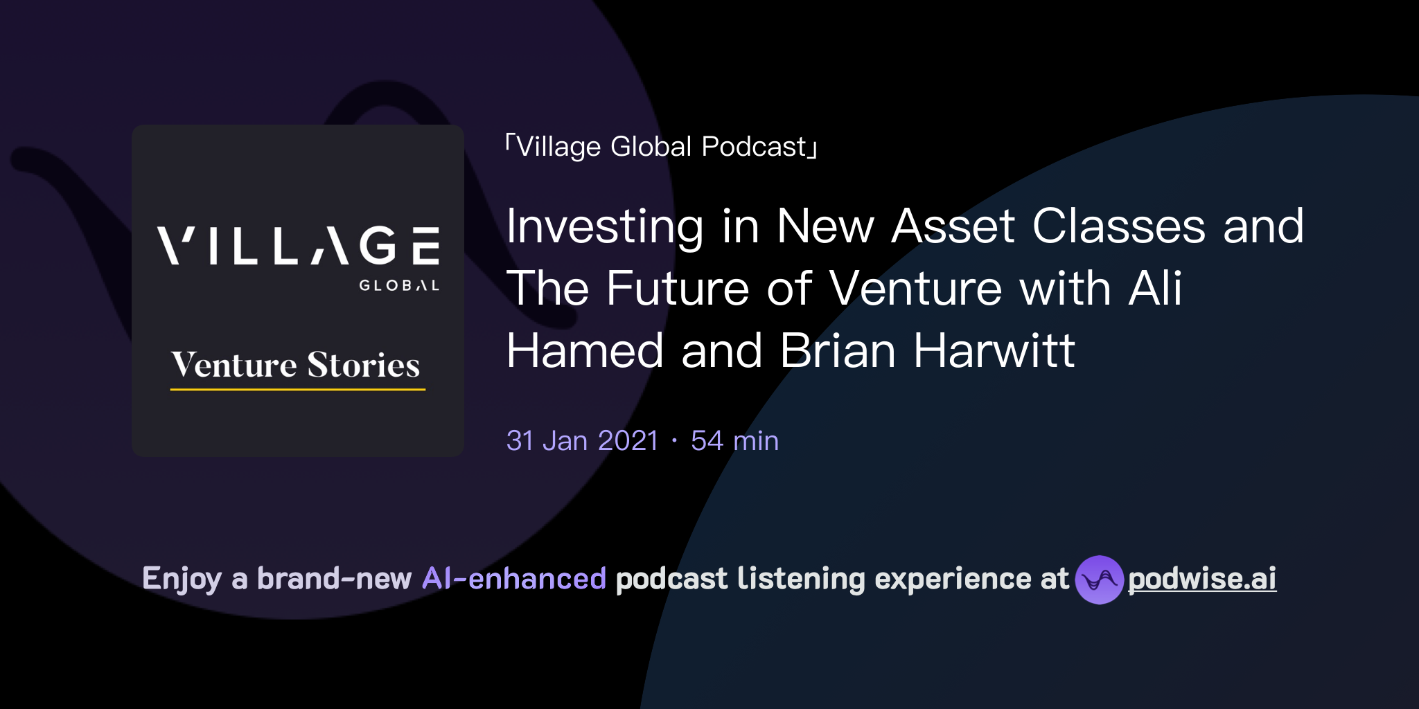 Investing in New Asset Classes and The Future of Venture with Ali Hamed ...