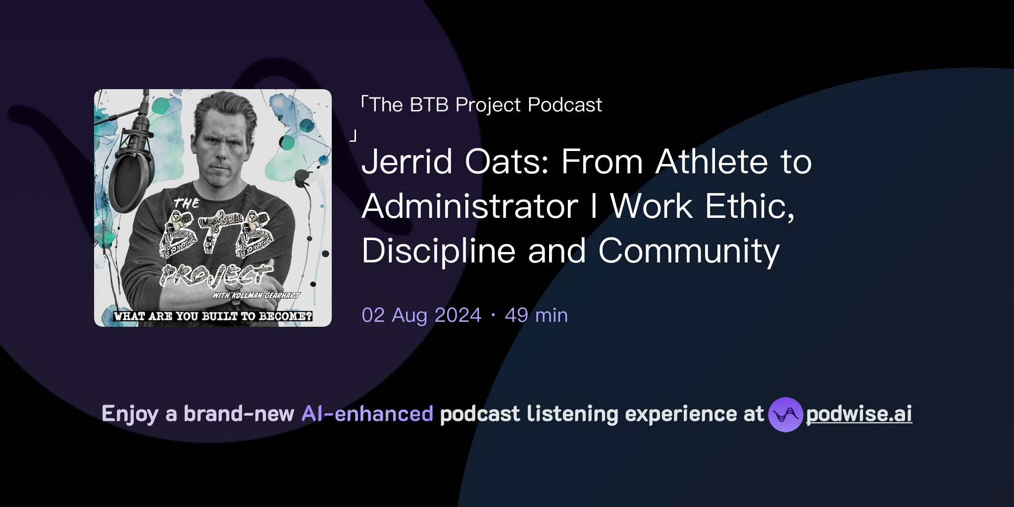 Jerrid Oats: From Athlete to Administrator I Work Ethic, Discipline and ...