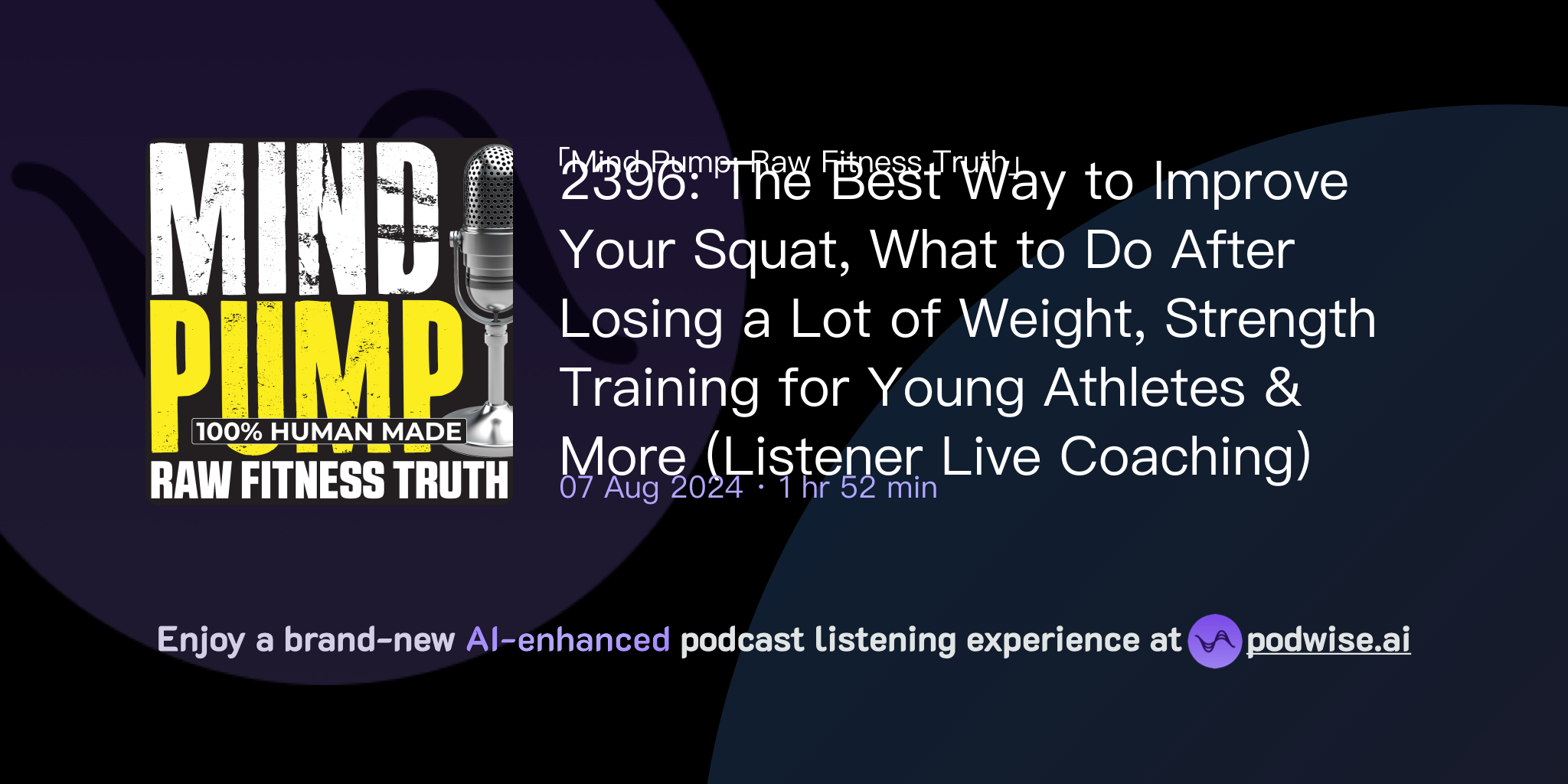 2396: The Best Way to Improve Your Squat, What to Do After Losing a Lot ...