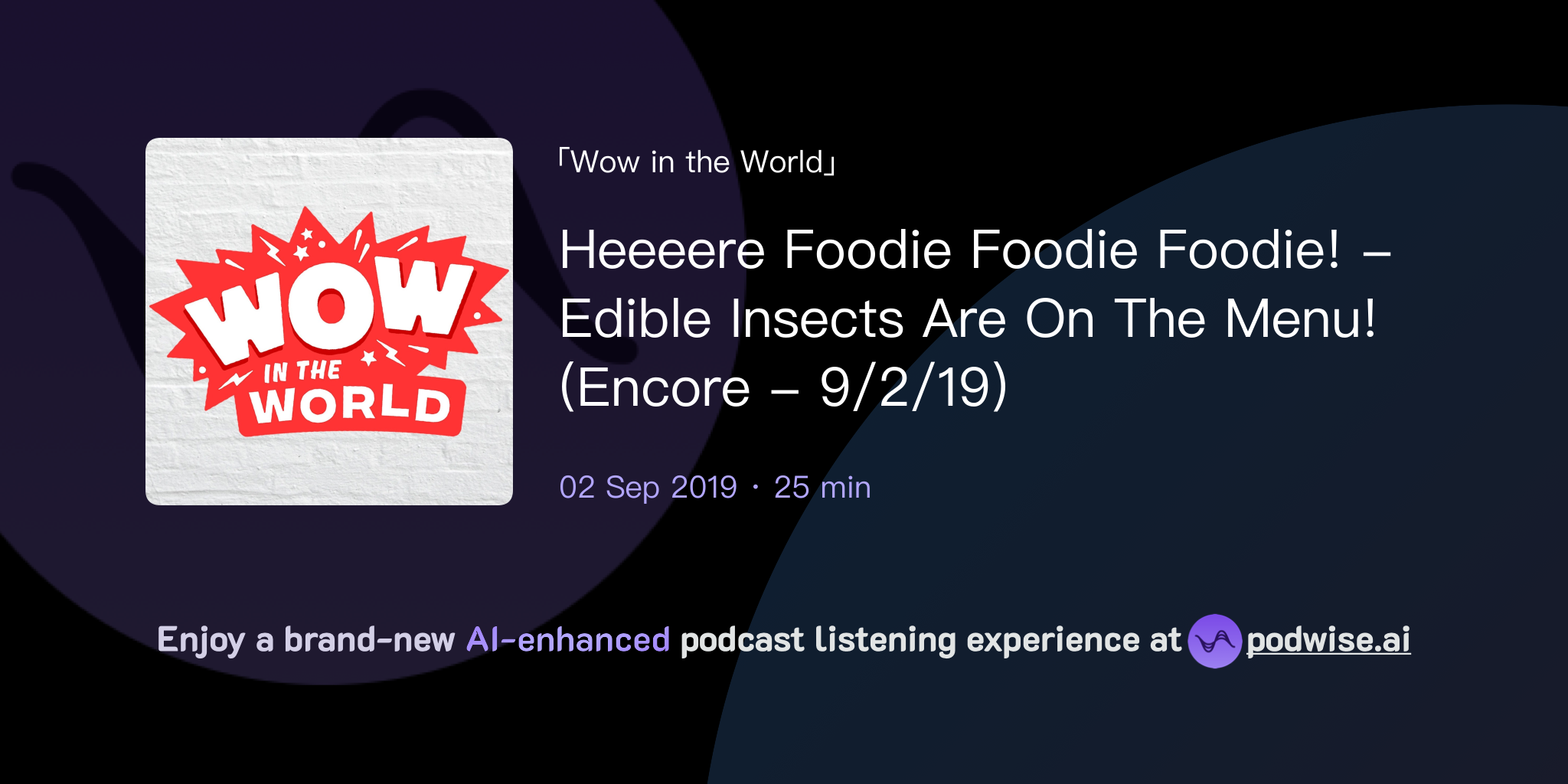 Heeeere Foodie Foodie Foodie! - Edible Insects Are On The Menu! (Encore ...