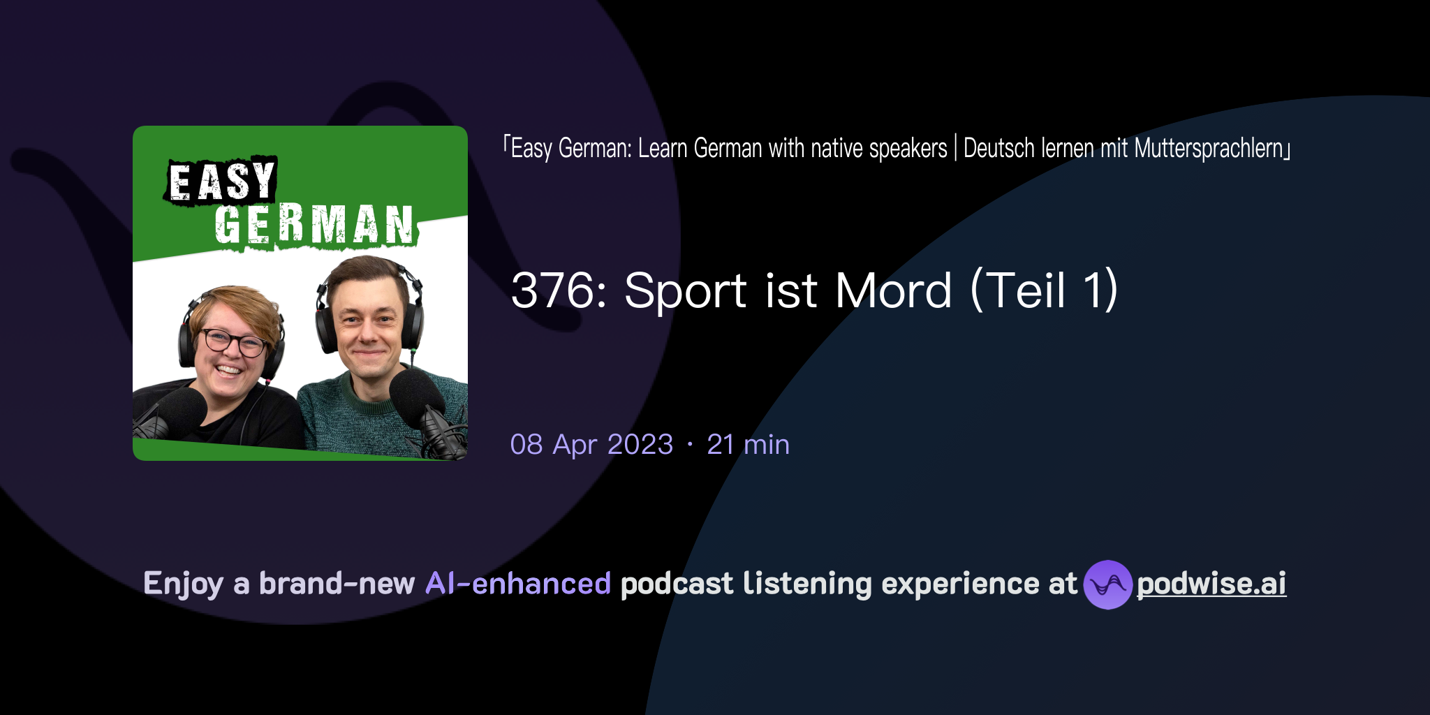 376: Sport ist Mord (Teil 1) | Easy German: Learn German with native speakers | Deutsch lernen ...