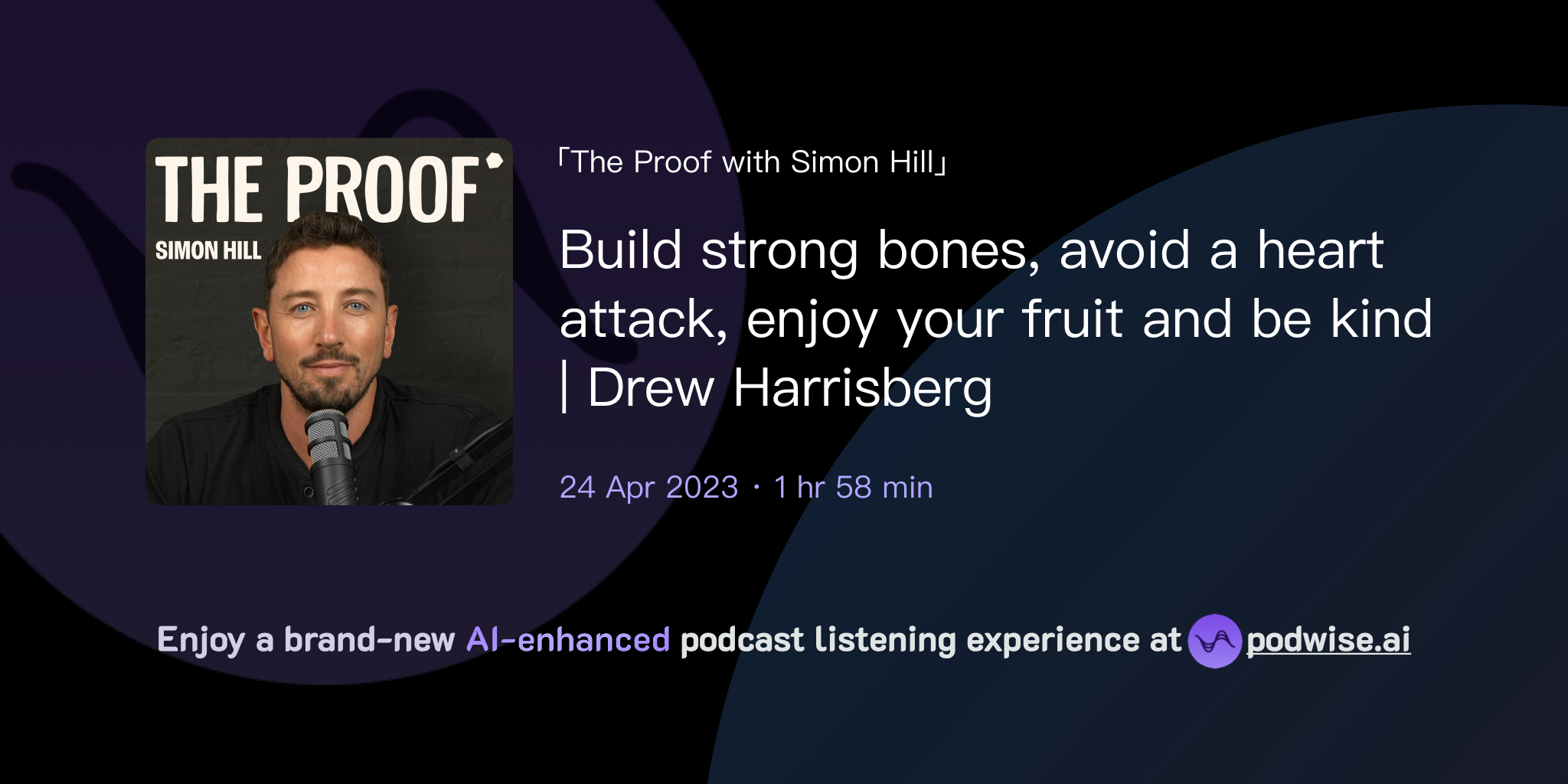 Build strong bones, avoid a heart attack, enjoy your fruit and be kind ...