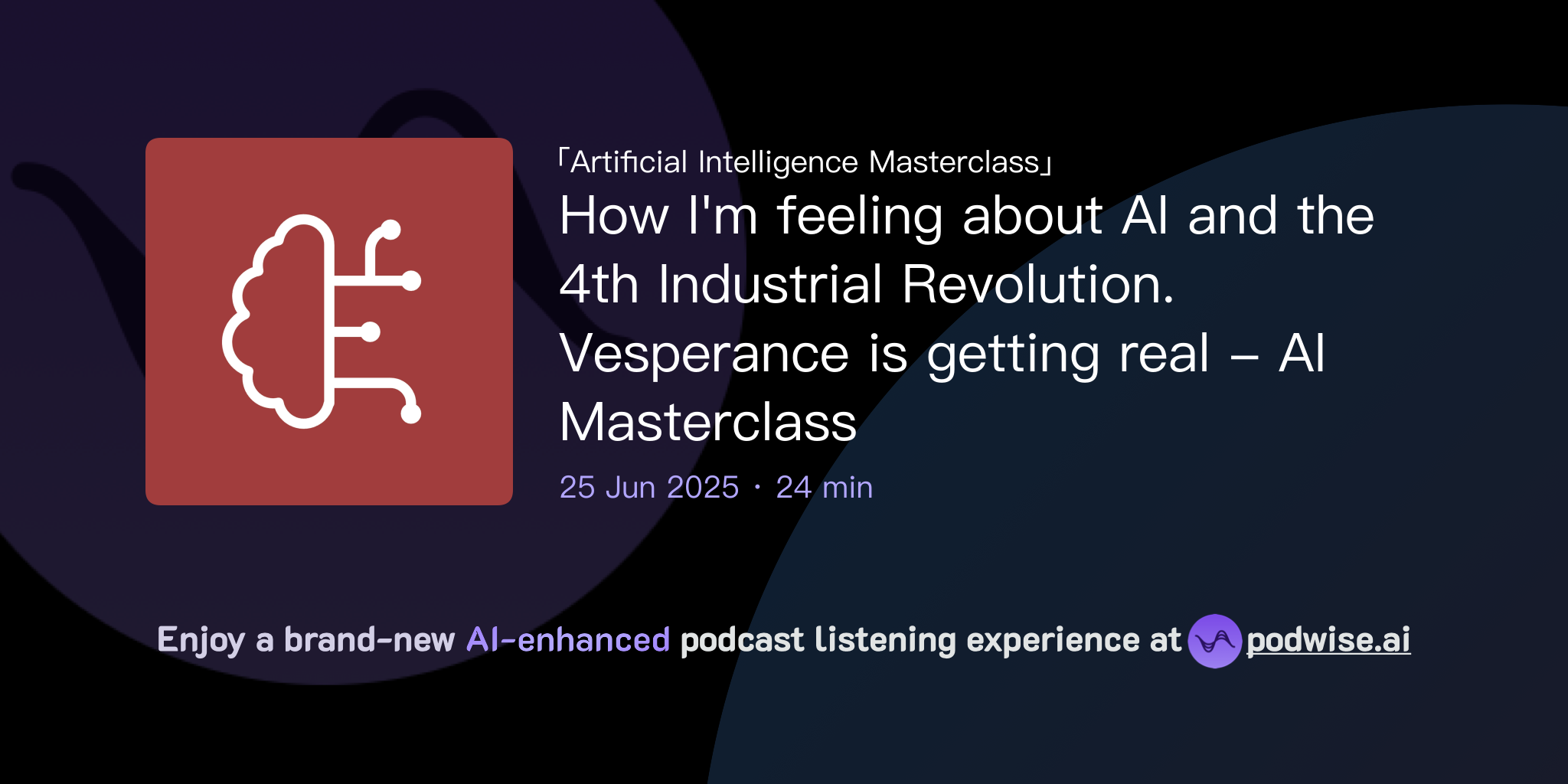 How I'm feeling about AI and the 4th Industrial Revolution. Vesperance is getting real - AI ...