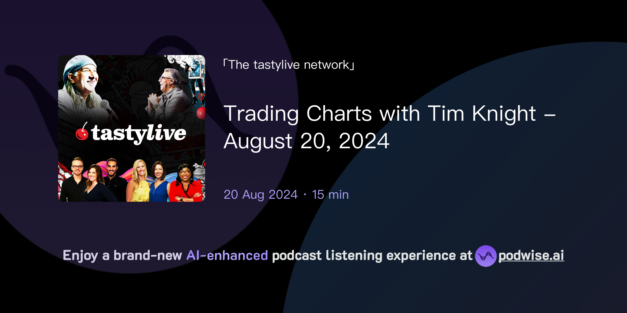 Trading Charts with Tim Knight - August 20, 2024 | The tastylive network | Podwise
