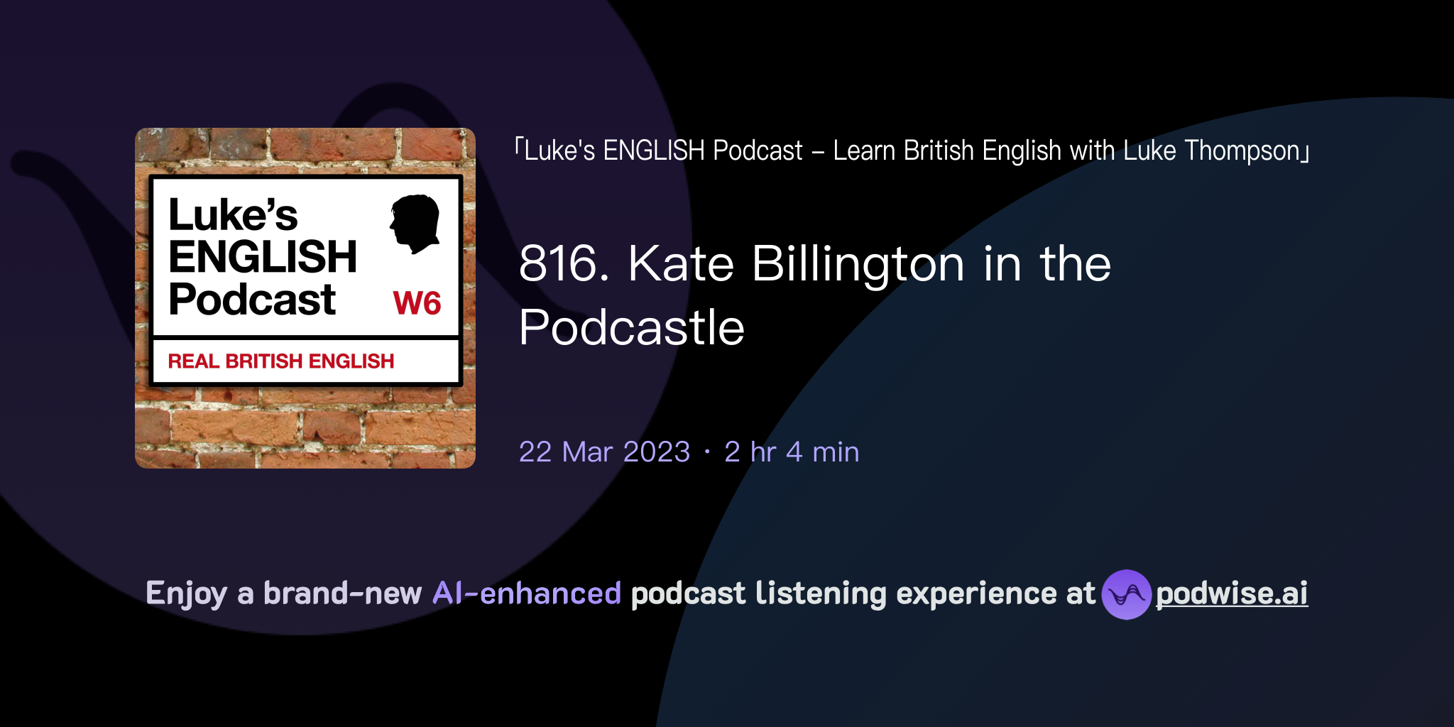 816. Kate Billington in the Podcastle | Luke's ENGLISH Podcast - Learn ...