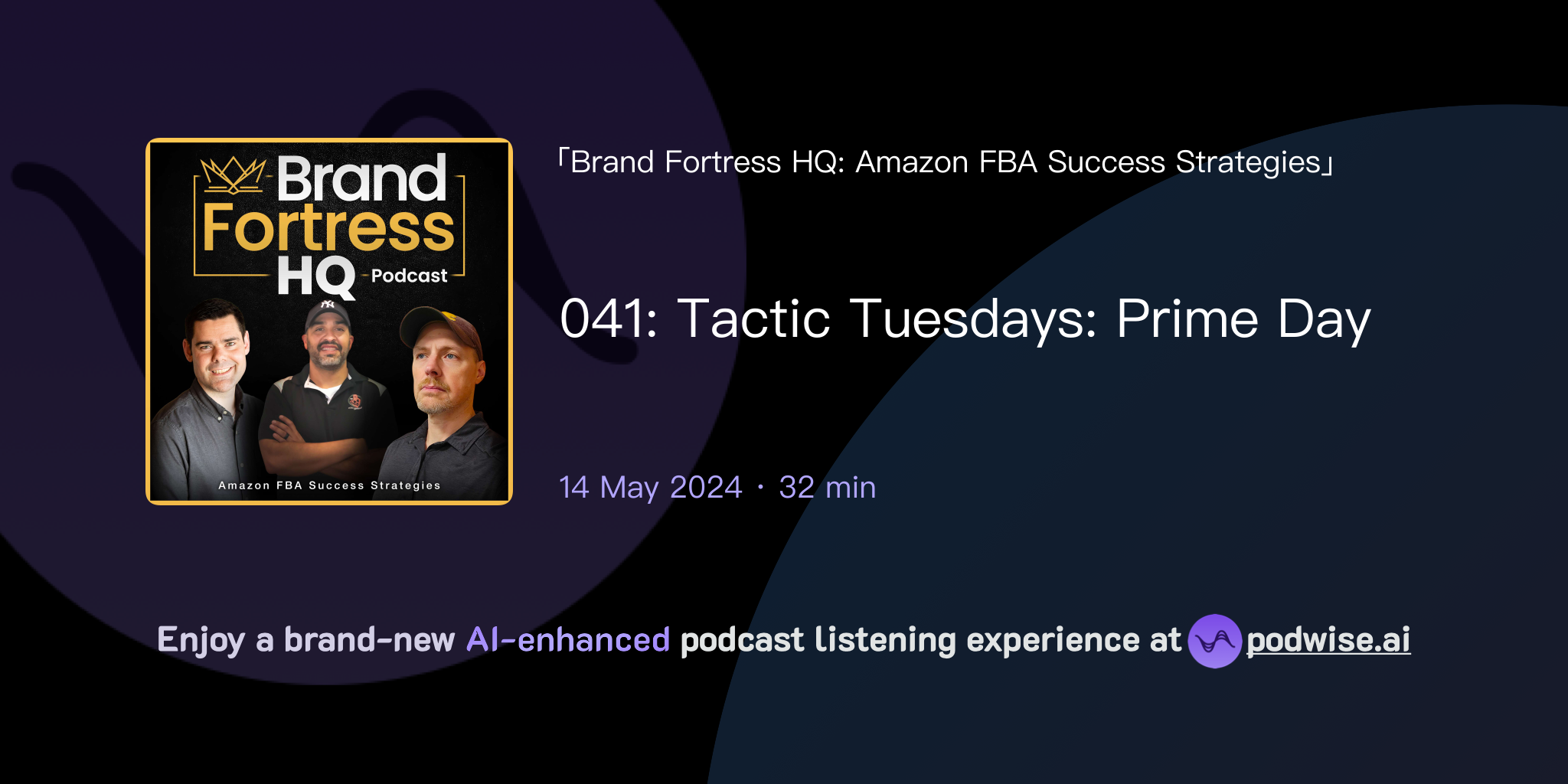 041: Tactic Tuesdays: Prime Day | Brand Fortress HQ: Amazon FBA Success Strategies | Podwise