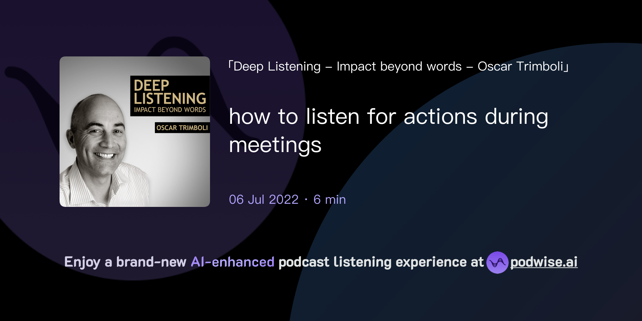 how to listen for actions during meetings | Deep Listening - Impact ...