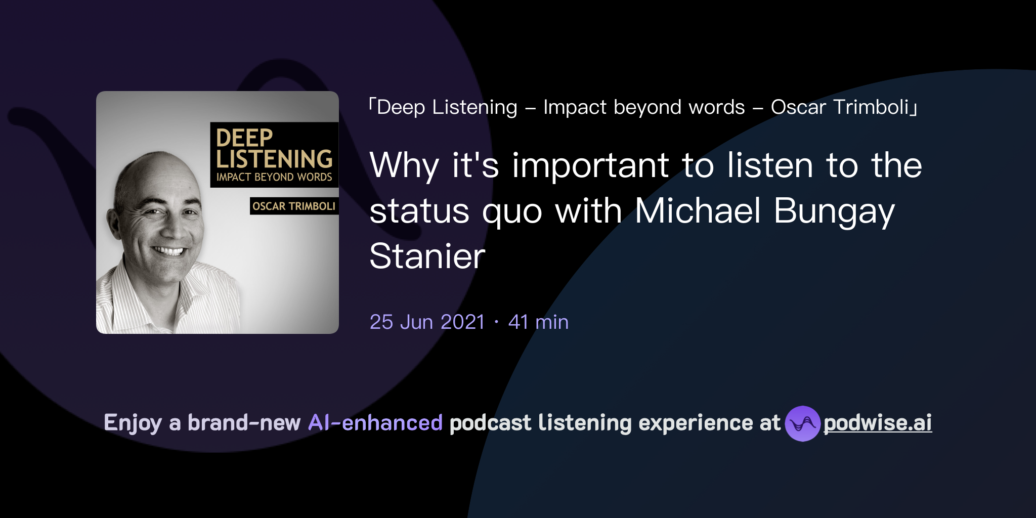 Why it's important to listen to the status quo with Michael Bungay ...