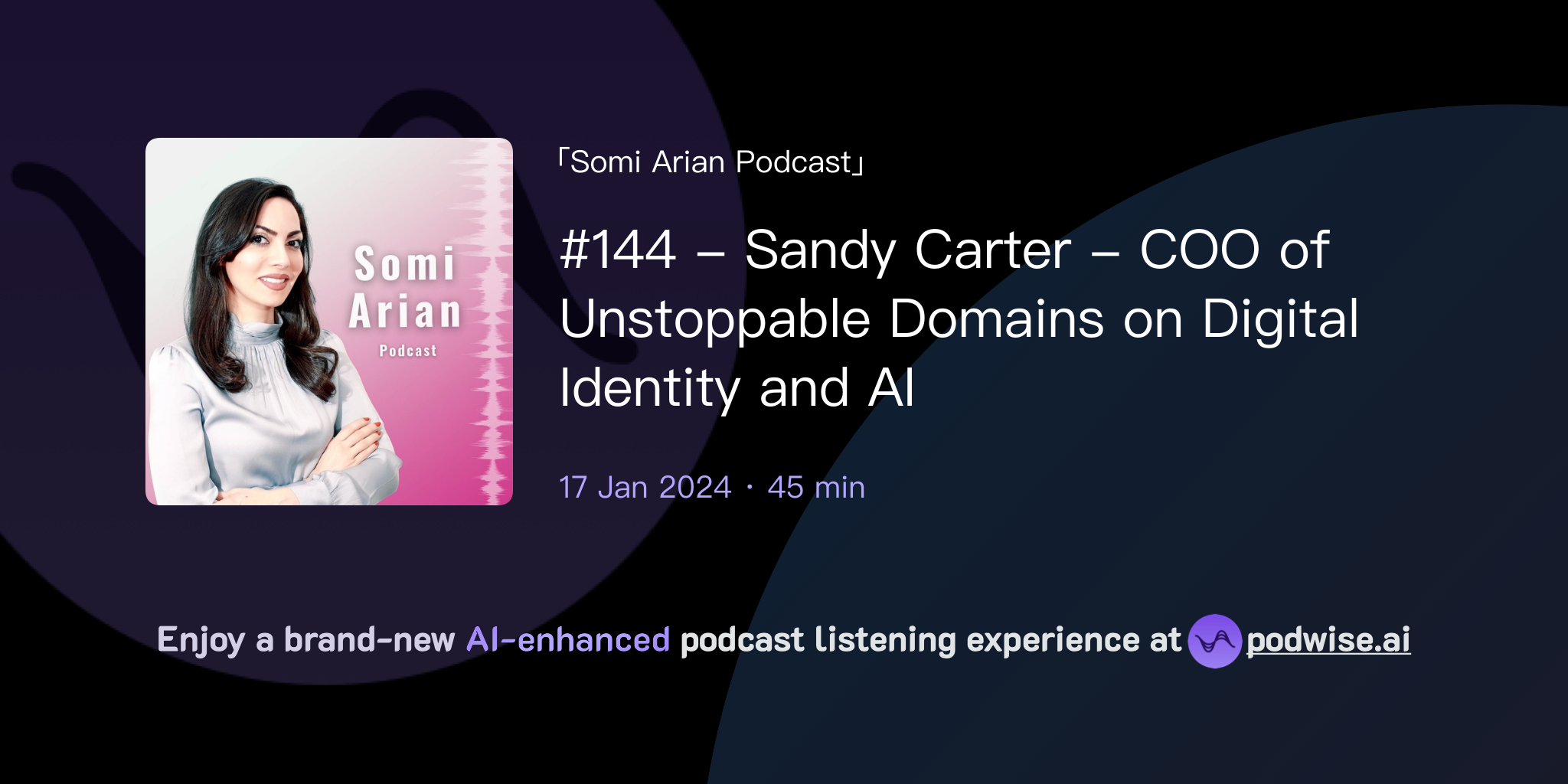 #144 - Sandy Carter - COO of Unstoppable Domains on Digital Identity ...