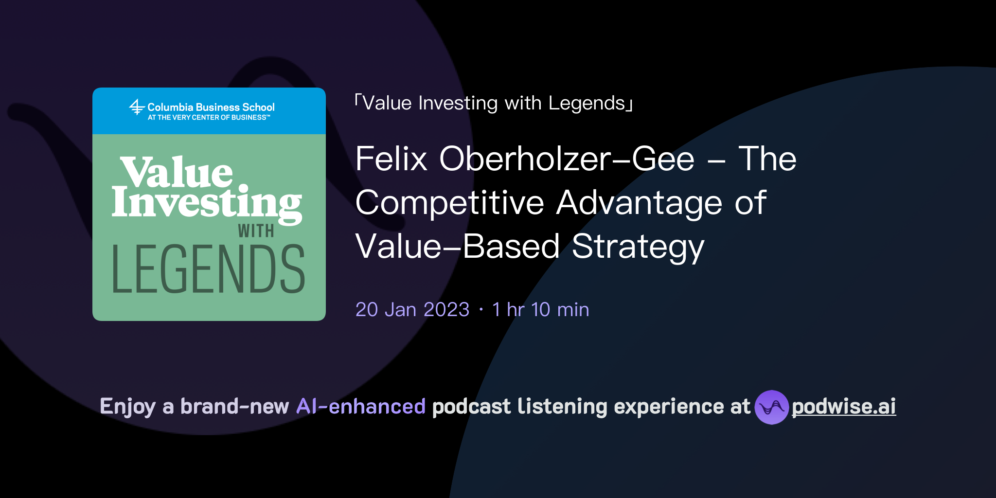 Felix Oberholzer-Gee - The Competitive Advantage of Value-Based ...