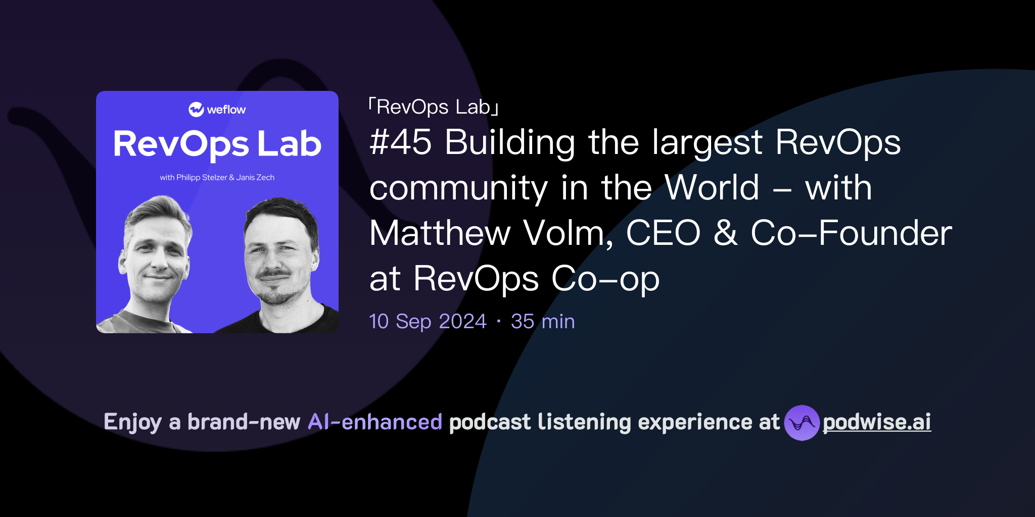 #45 Building the largest RevOps community in the World - with Matthew Volm, CEO & Co-Founder at ...