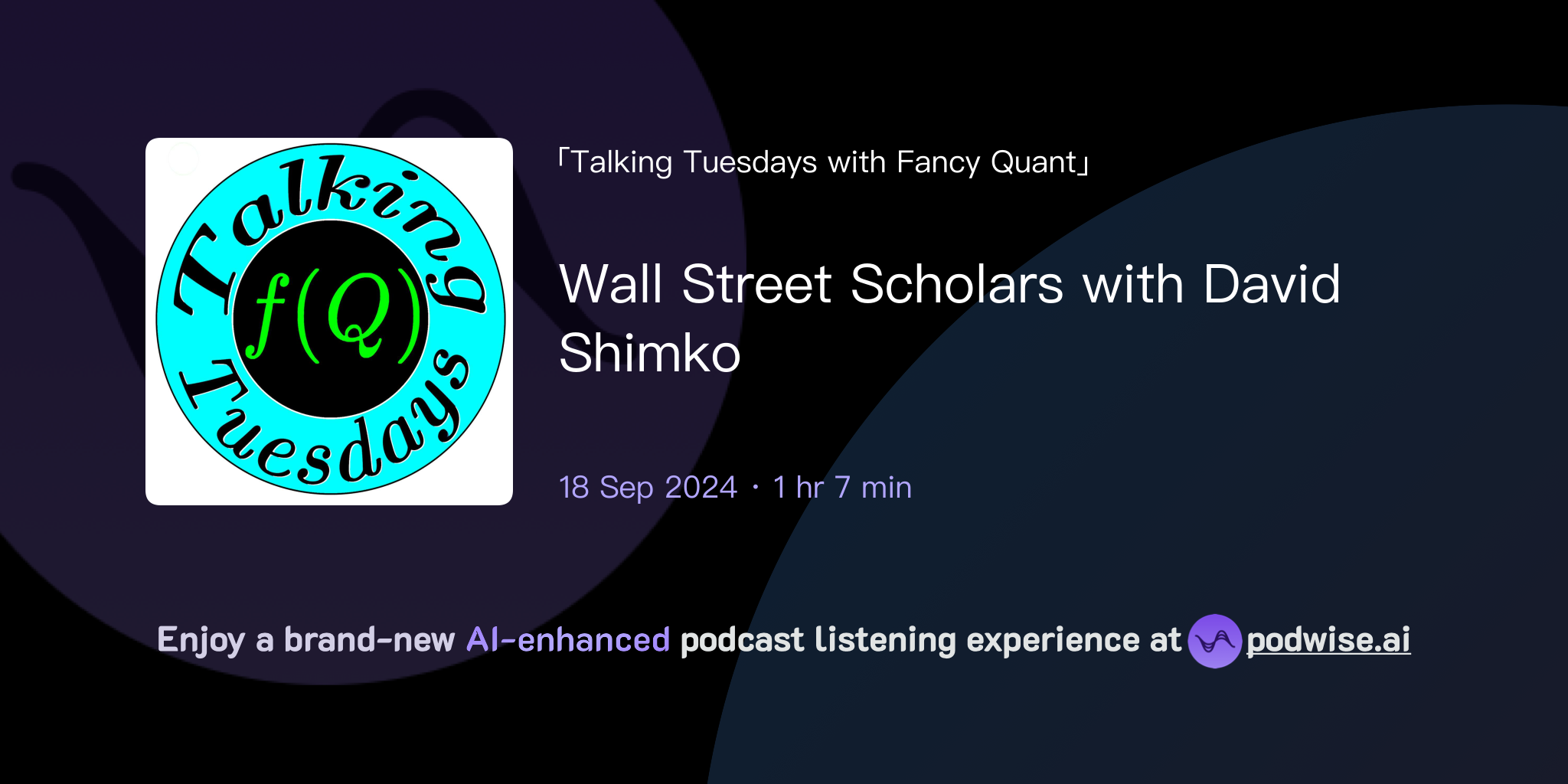 Wall Street Scholars with David Shimko | Talking Tuesdays with Fancy ...