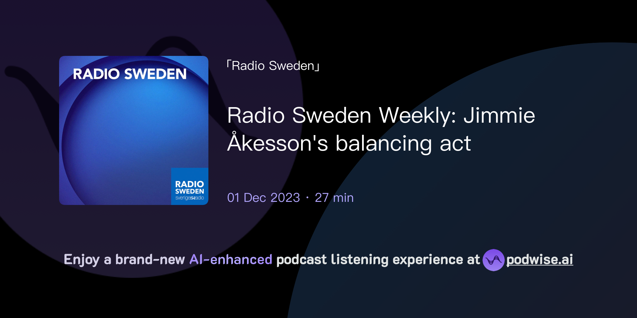 Radio Sweden Weekly: Jimmie Åkesson's balancing act | Radio Sweden ...