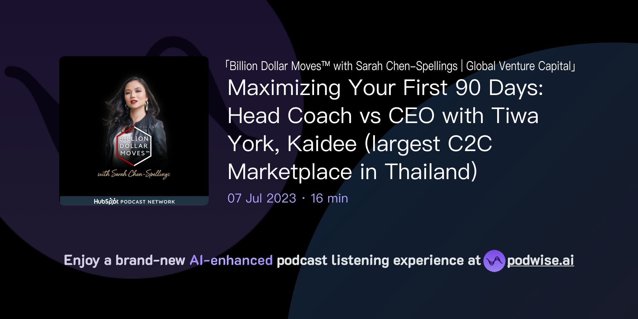 Maximizing Your First 90 Days: Head Coach vs CEO with Tiwa York, Kaidee (largest C2C Marketplace ...