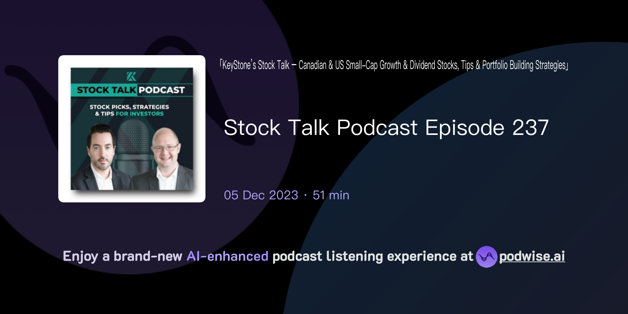 Stock Talk Podcast Episode 237 | KeyStone’s Stock Talk – Canadian & US Small-Cap Growth ...