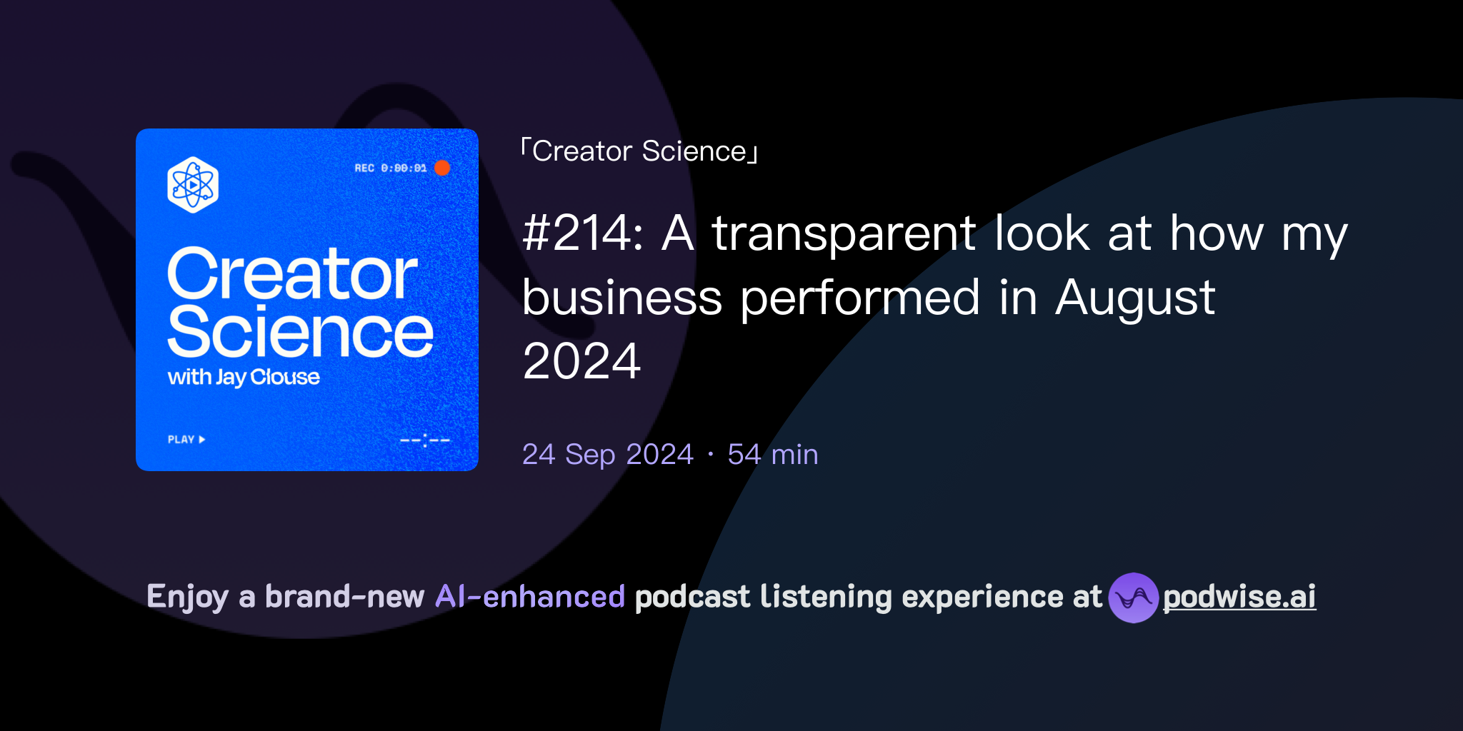 #214: A transparent look at how my business performed in August 2024 ...