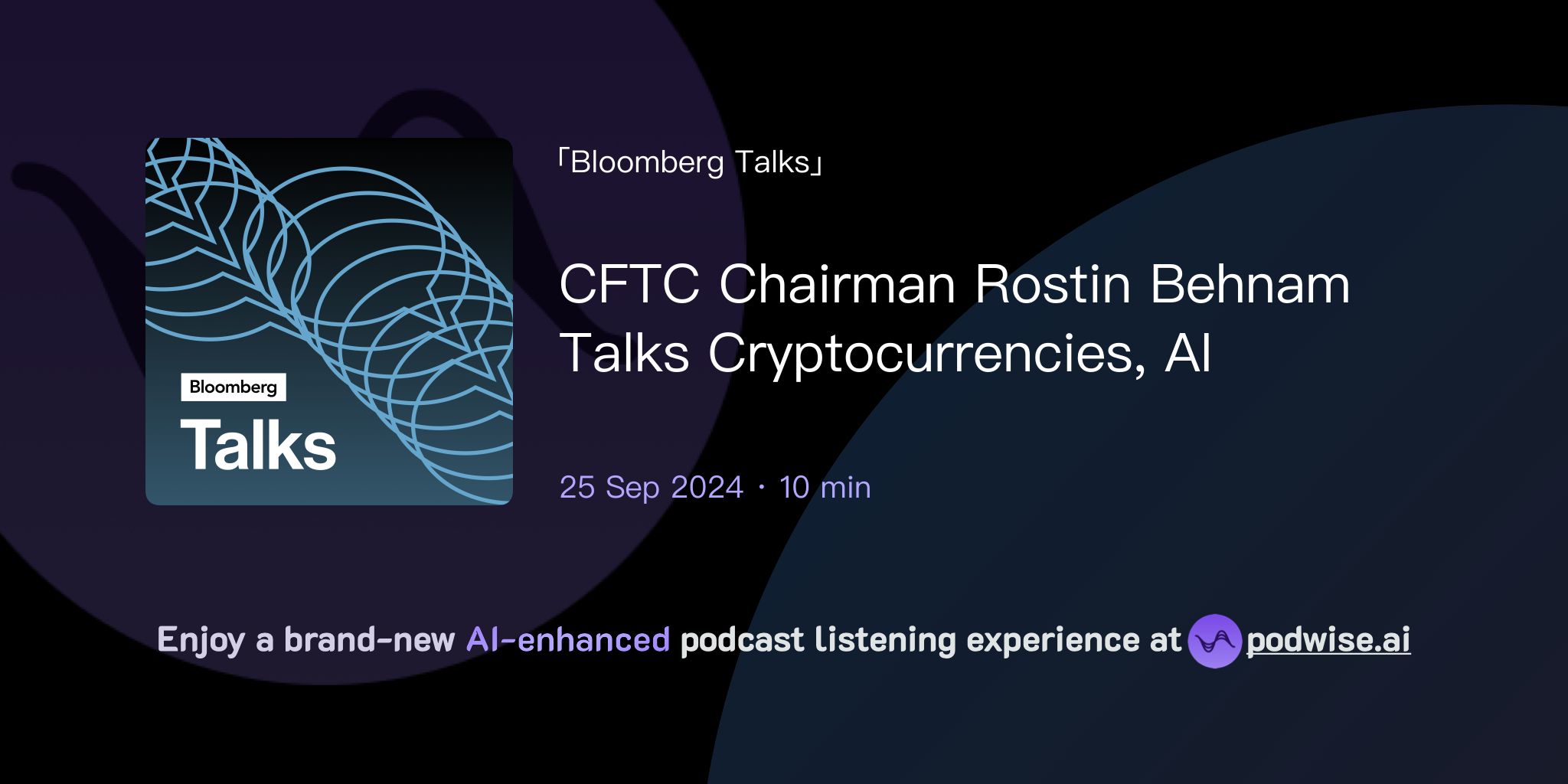 CFTC Chairman Rostin Behnam Talks Cryptocurrencies, AI | Bloomberg ...