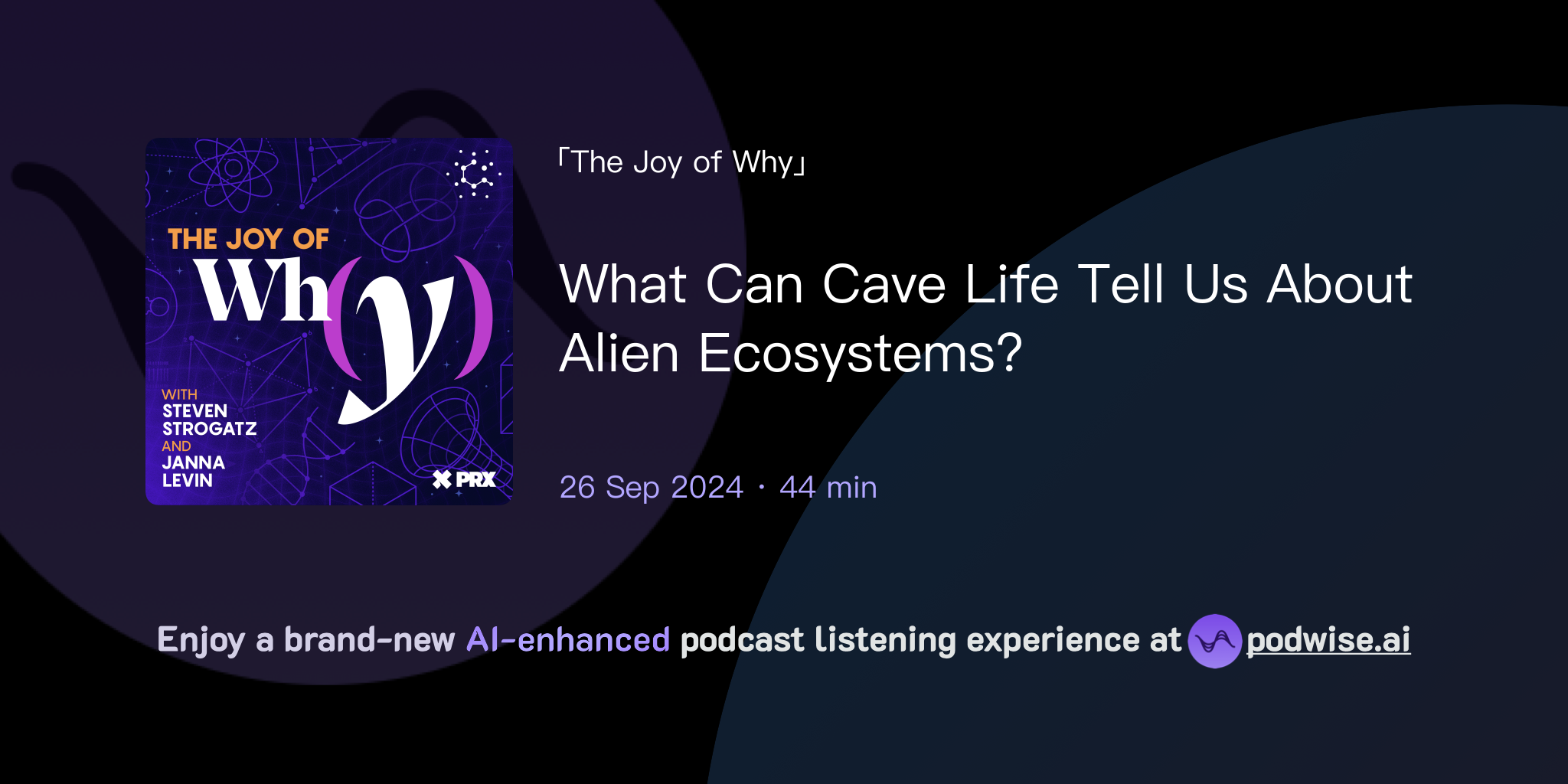What Can Cave Life Tell Us About Alien Ecosystems? | The Joy of Why ...