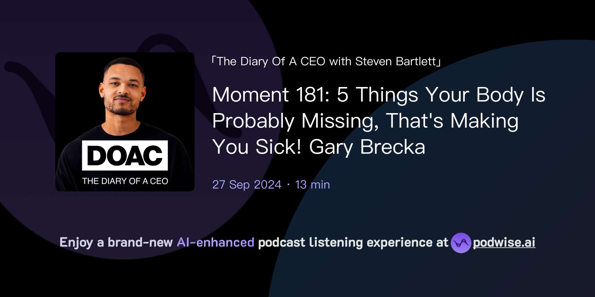 Moment 181: 5 Things Your Body Is Probably Missing, That's Making You Sick! Gary Brecka | The ...