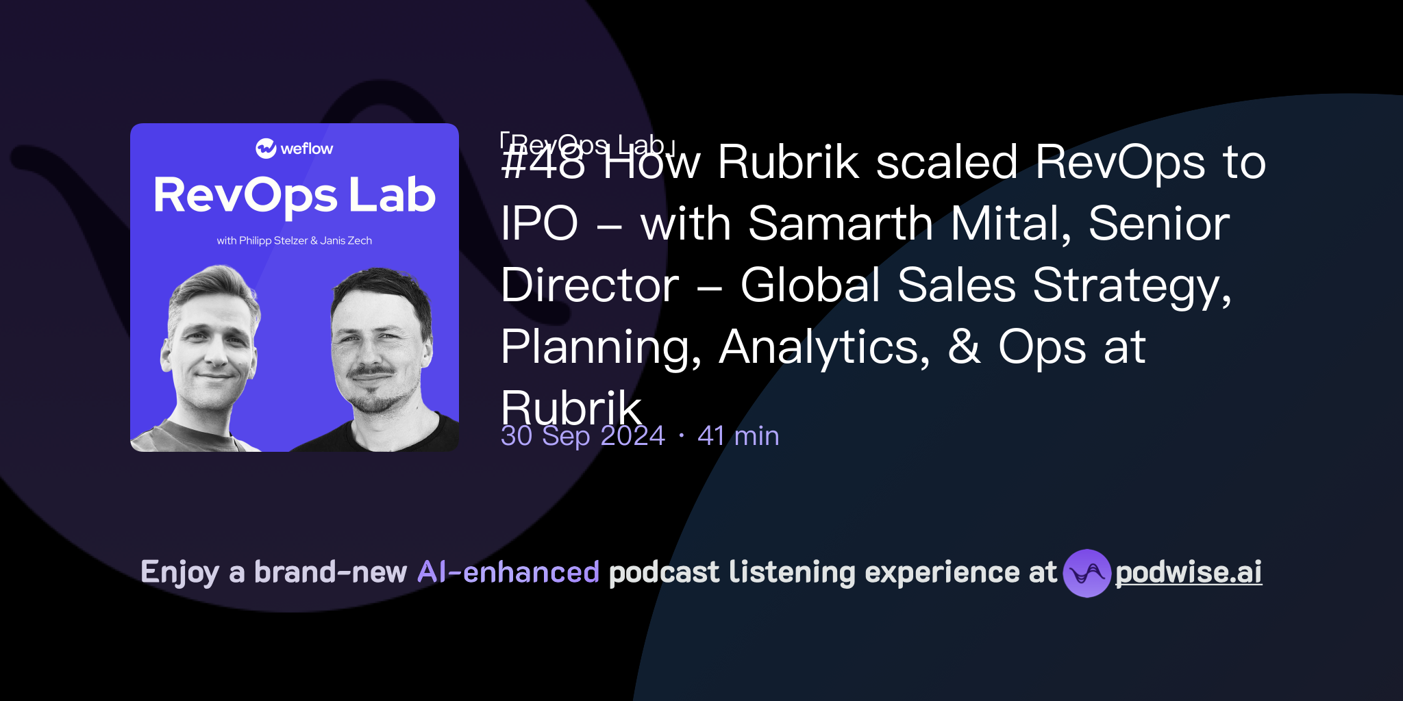 #48 How Rubrik scaled RevOps to IPO - with Samarth Mital, Senior ...