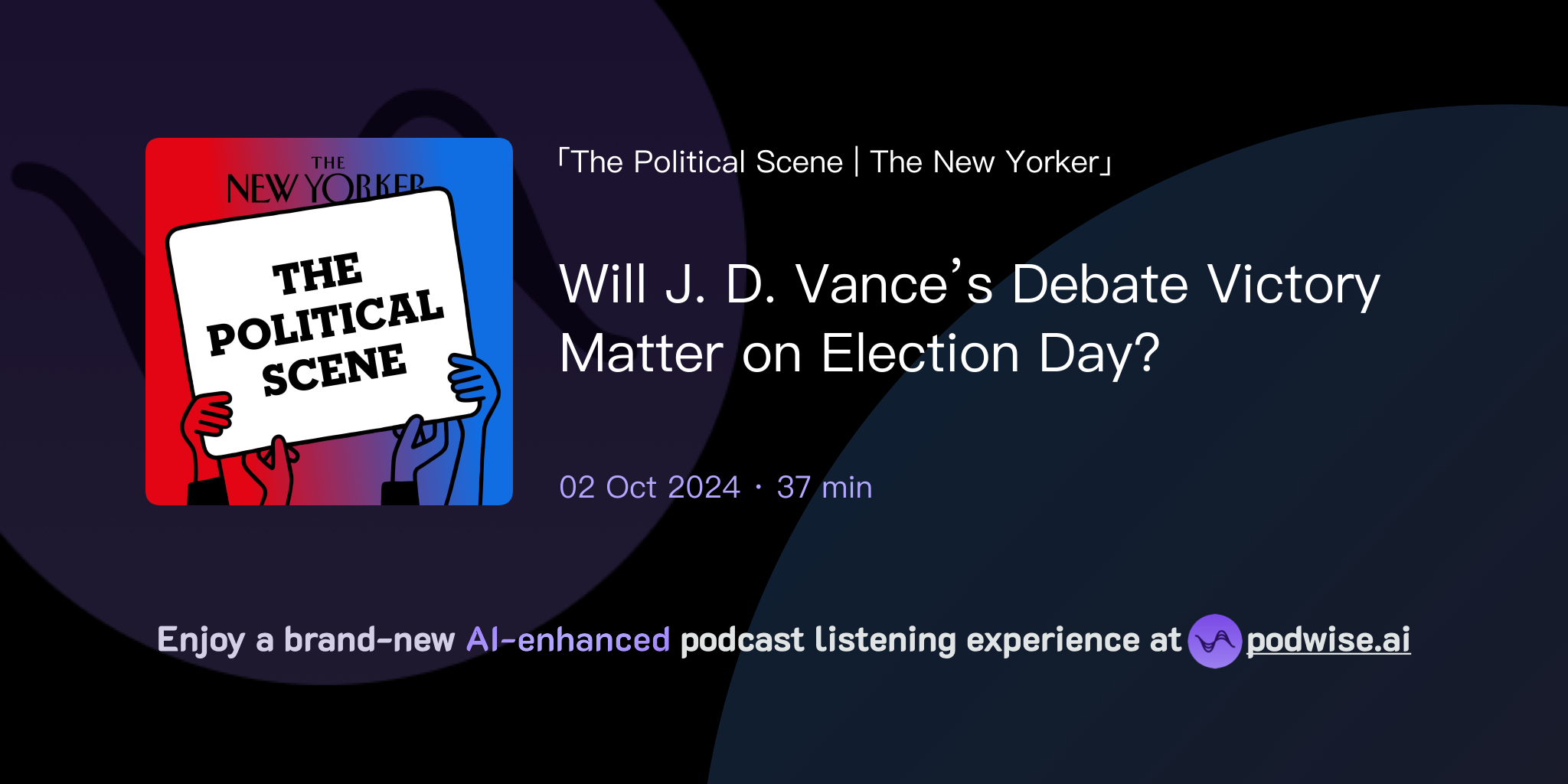 Will J. D. Vance’s Debate Victory Matter on Election Day? | The ...