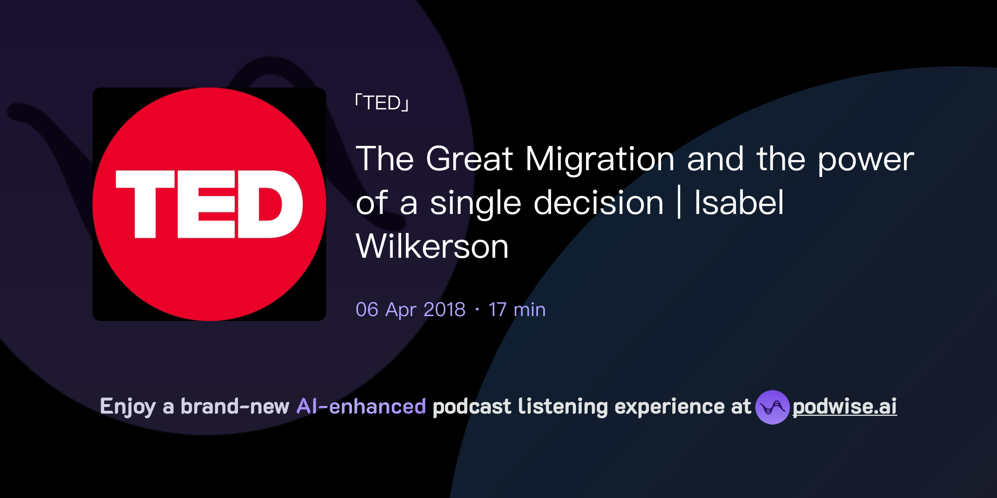 The Great Migration and the power of a single decision | Isabel ...