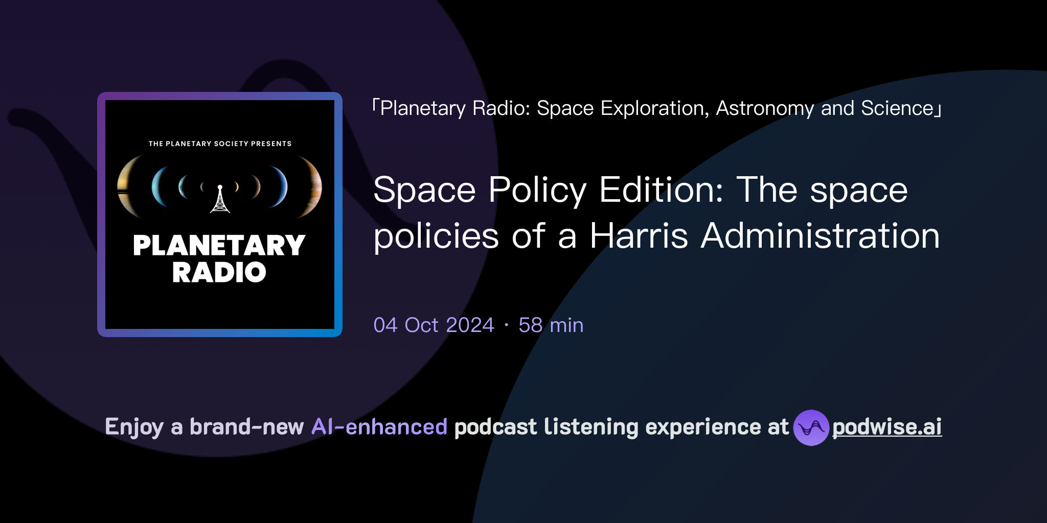Space Policy Edition: The space policies of a Harris Administration ...