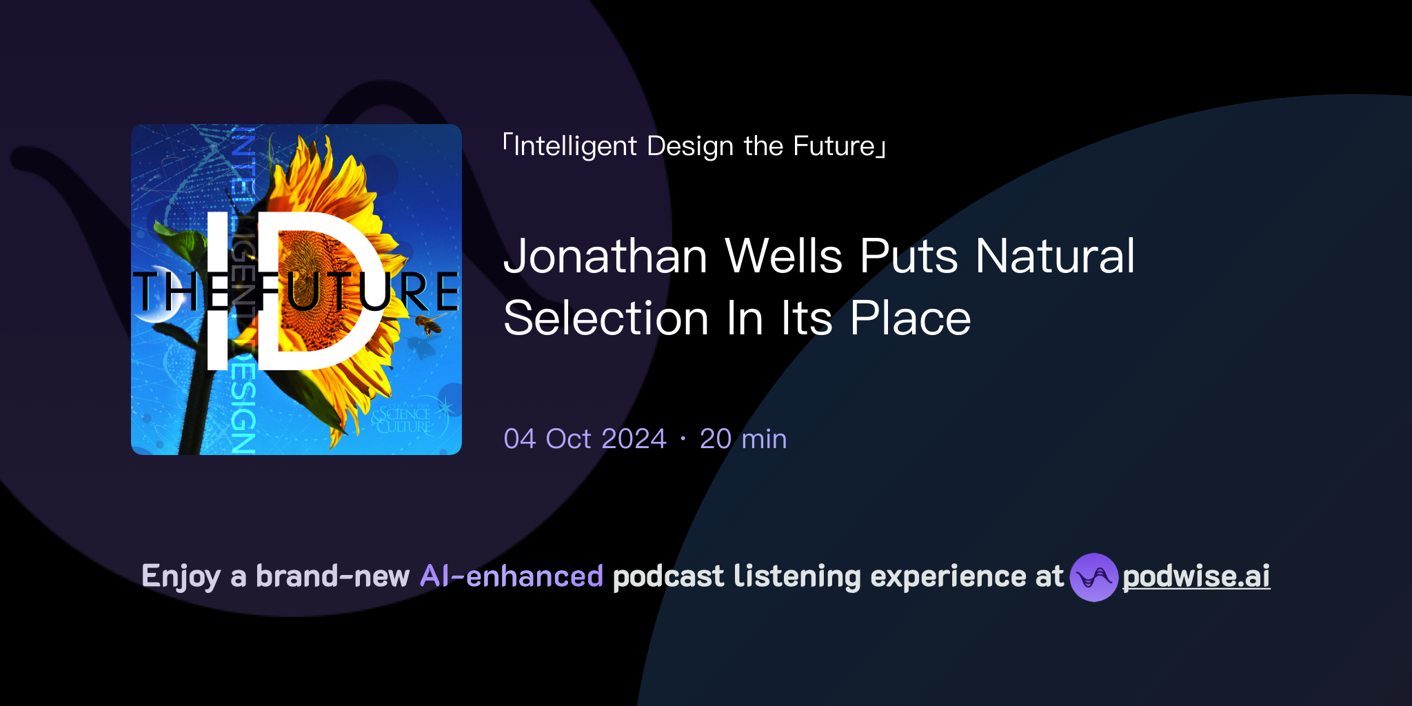 Jonathan Wells Puts Natural Selection In Its Place | Intelligent Design ...