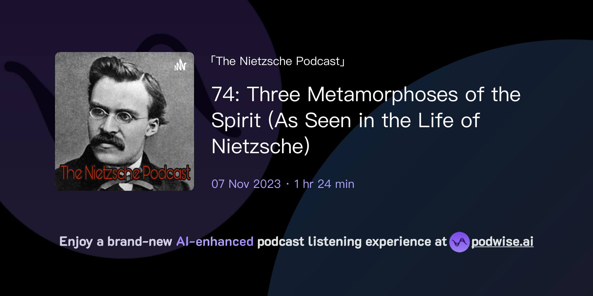 74: Three Metamorphoses of the Spirit (As Seen in the Life of Nietzsche ...