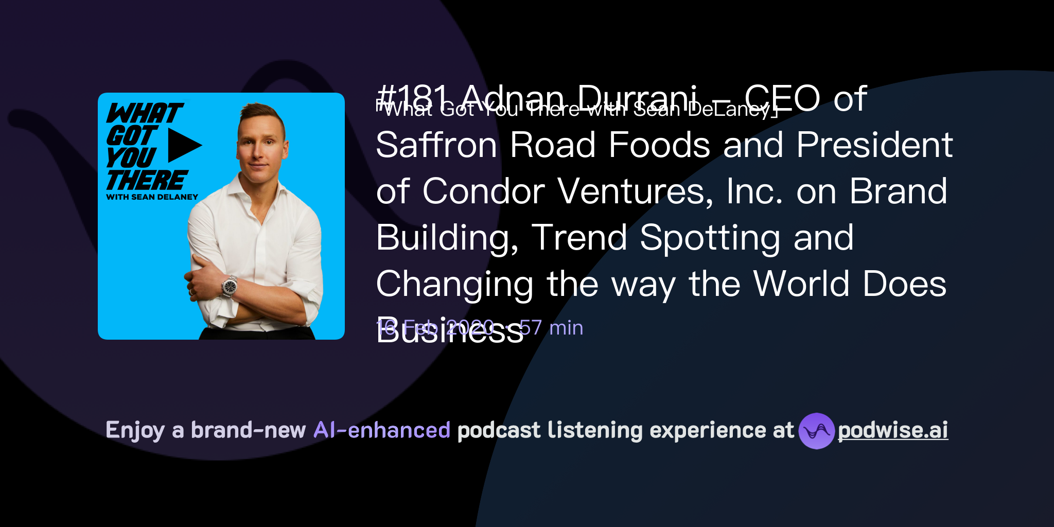#181 Adnan Durrani - CEO of Saffron Road Foods and President of Condor Ventures, Inc. on Brand ...