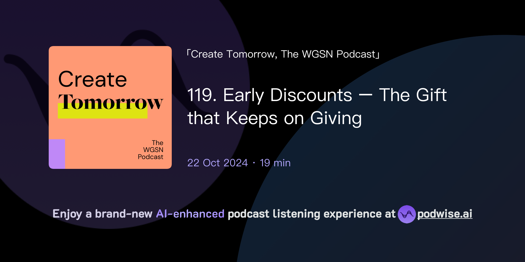 119. Early Discounts – The Gift that Keeps on Giving | Create Tomorrow ...