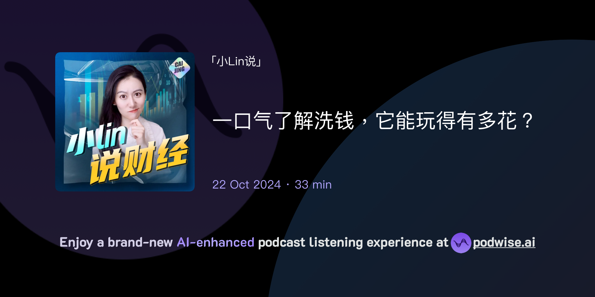 一口气了解洗钱，它能玩得有多花？ | 小Lin说 | Podwise