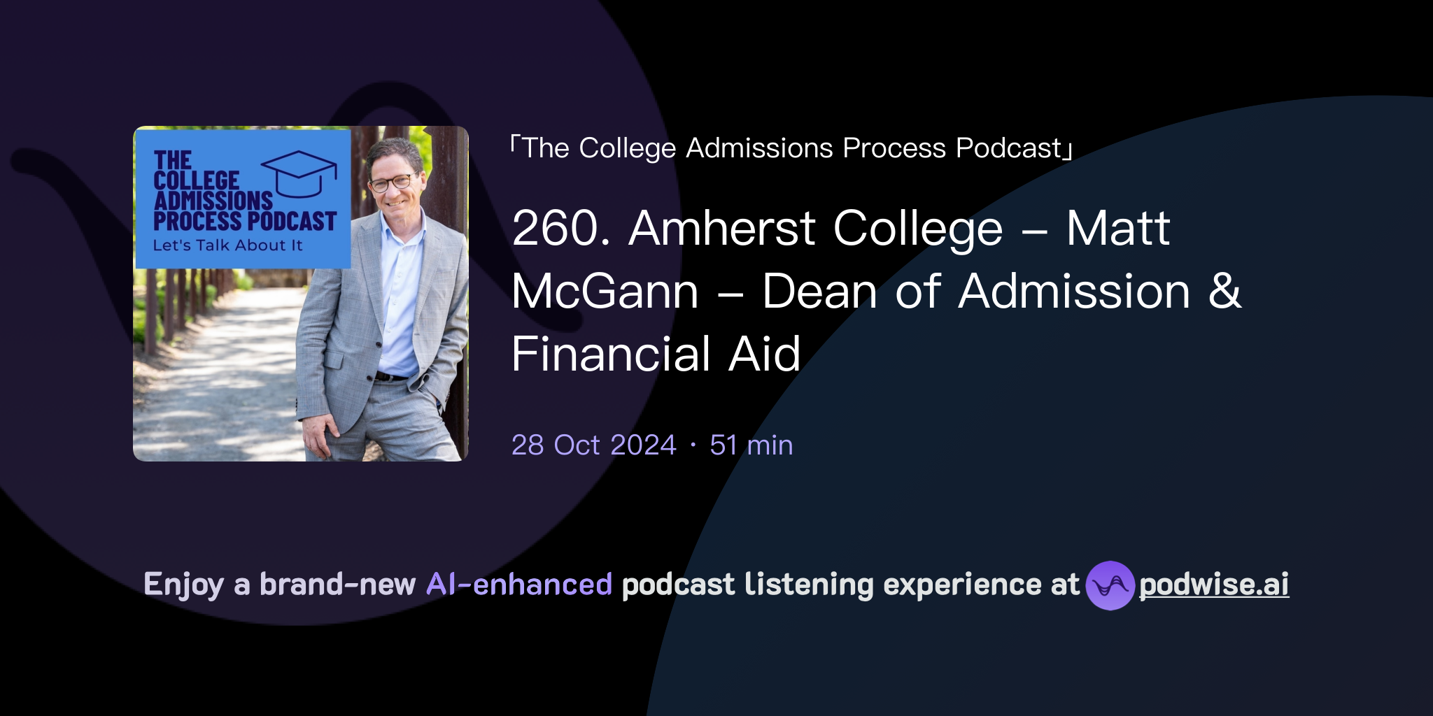 260. Amherst College - Matt McGann - Dean of Admission & Financial Aid ...