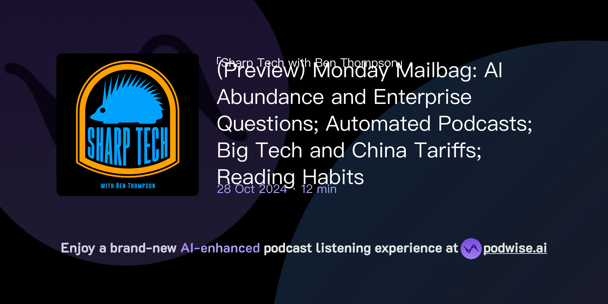 (Preview) Monday Mailbag: AI Abundance and Enterprise Questions ...