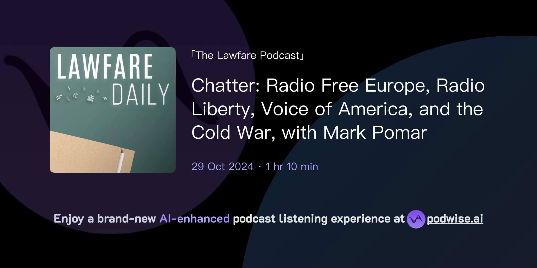 Chatter: Radio Free Europe, Radio Liberty, Voice of America, and the Cold War, with Mark Pomar ...