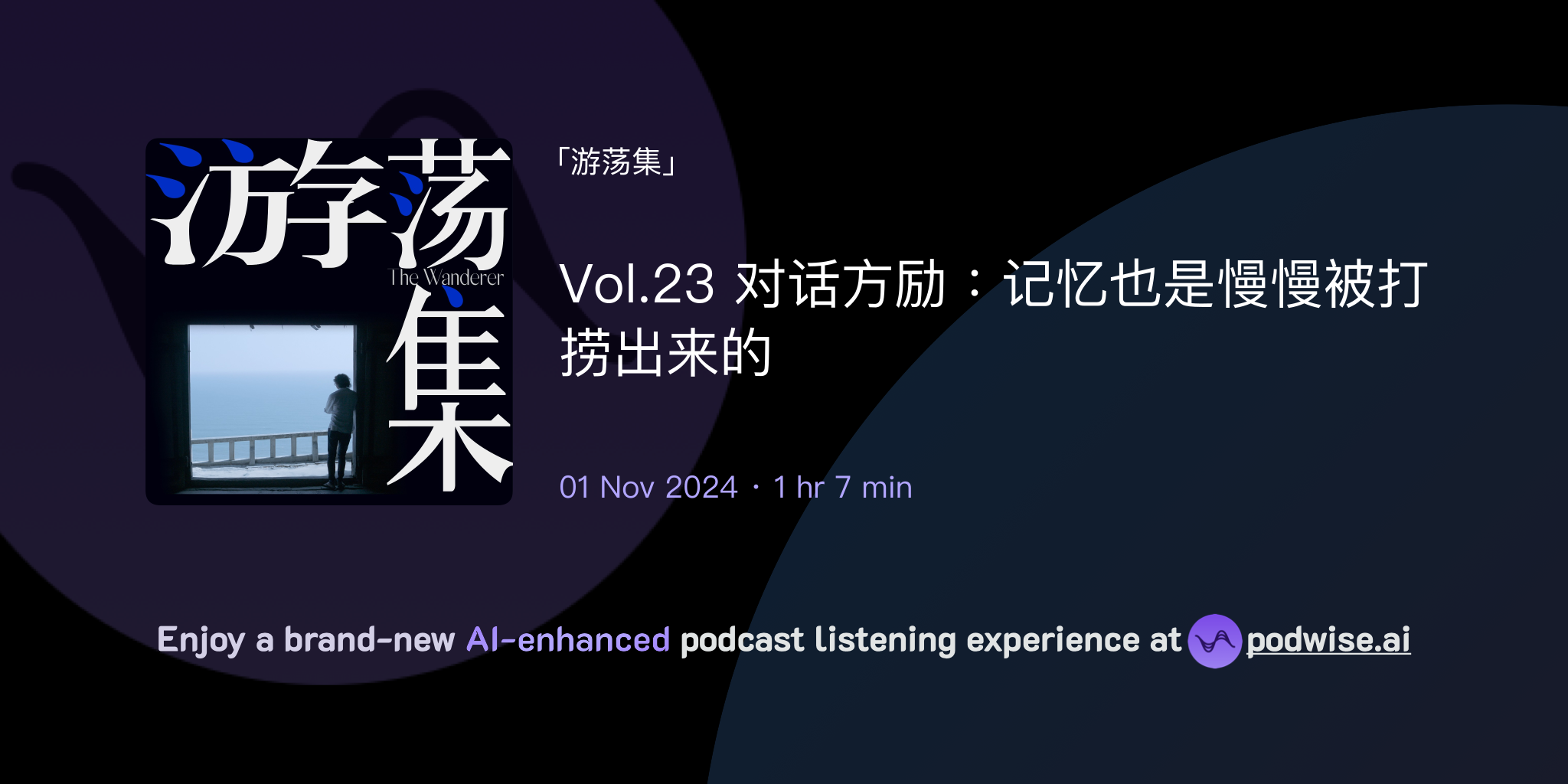 Vol.23 对话方励：记忆也是慢慢被打捞出来的 | 游荡集 | Podwise