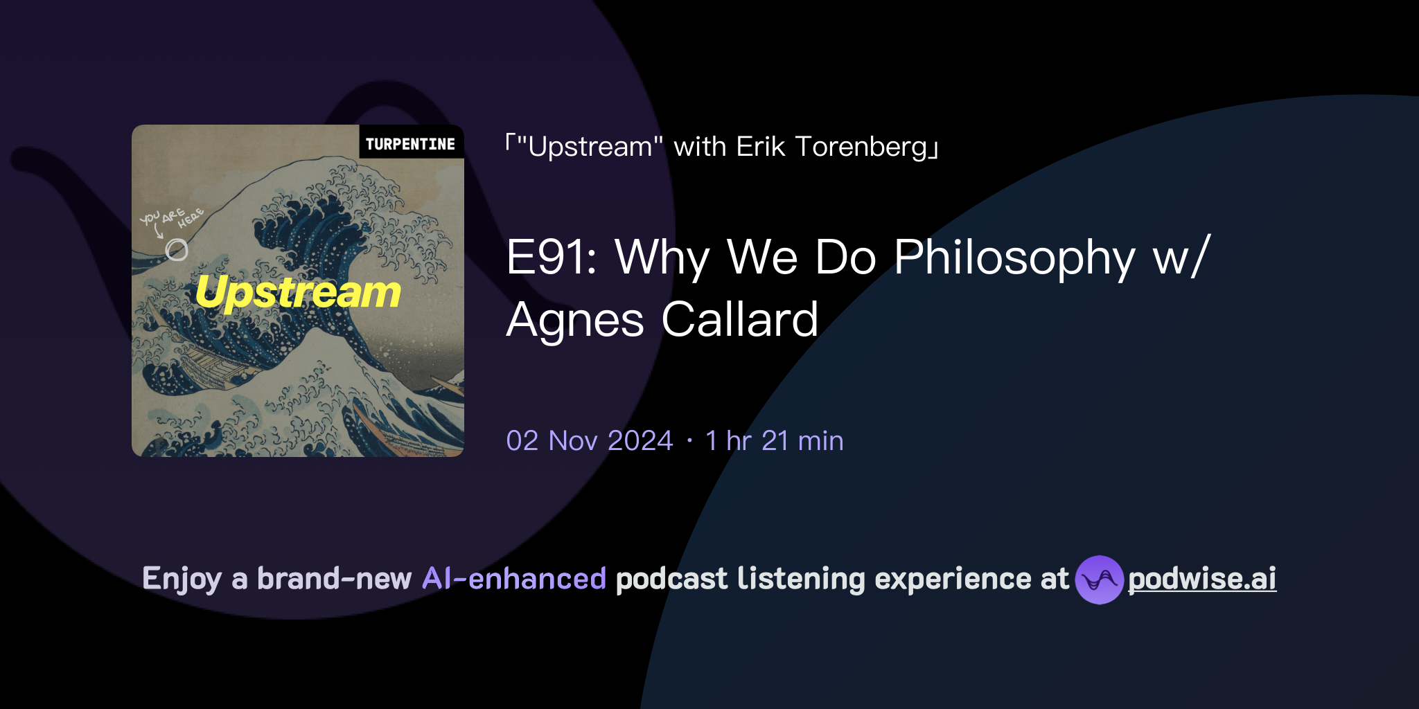 E91: Why We Do Philosophy w/ Agnes Callard | "Upstream" with Erik Torenberg | Podwise