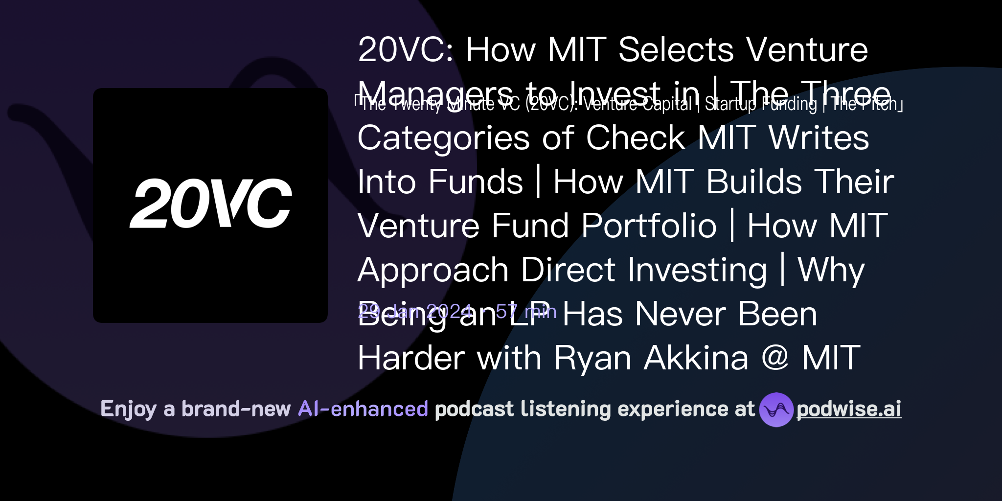 20VC: How MIT Selects Venture Managers to Invest in | The Three ...