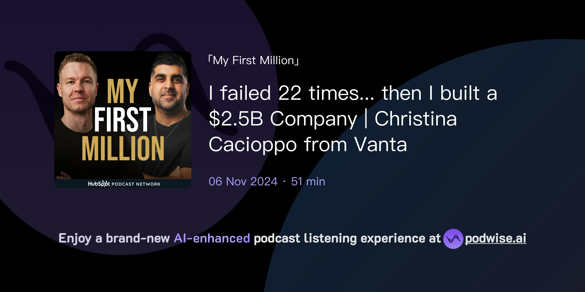 I failed 22 times... then I built a $2.5B Company | Christina Cacioppo from Vanta | My First ...