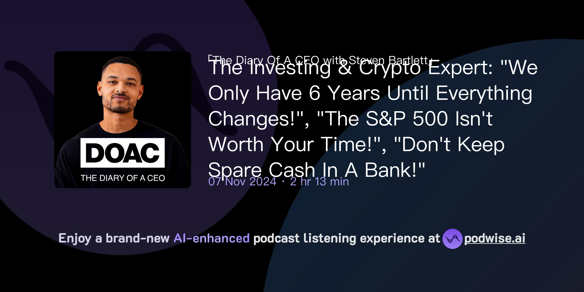 The Investing & Crypto Expert: "We Only Have 6 Years Until Everything ...