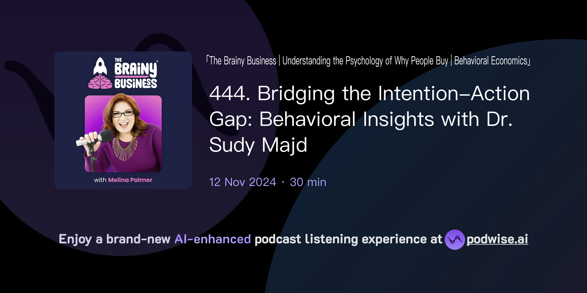 444. Bridging the Intention-Action Gap: Behavioral Insights with Dr. Sudy Majd | The Brainy ...