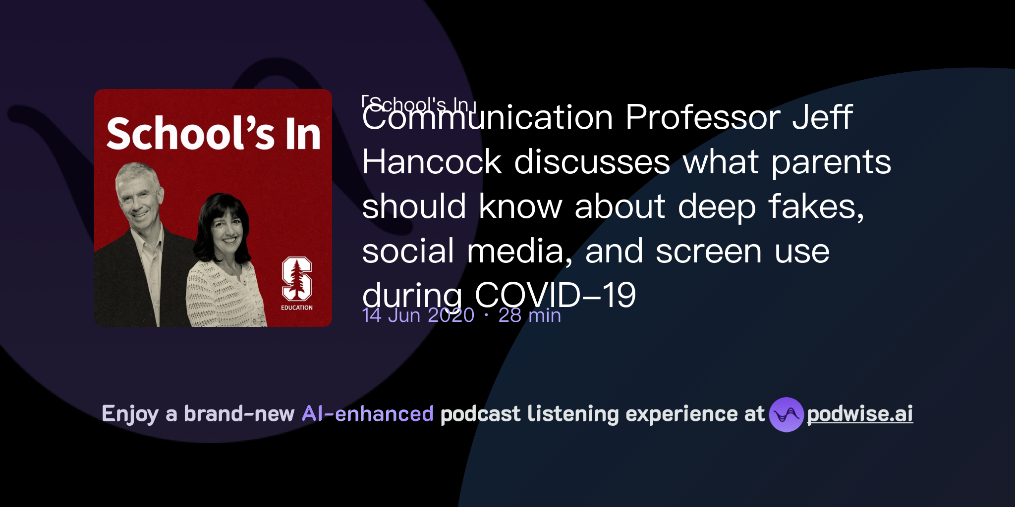 Communication Professor Jeff Hancock discusses what parents should know about deep fakes, social ...