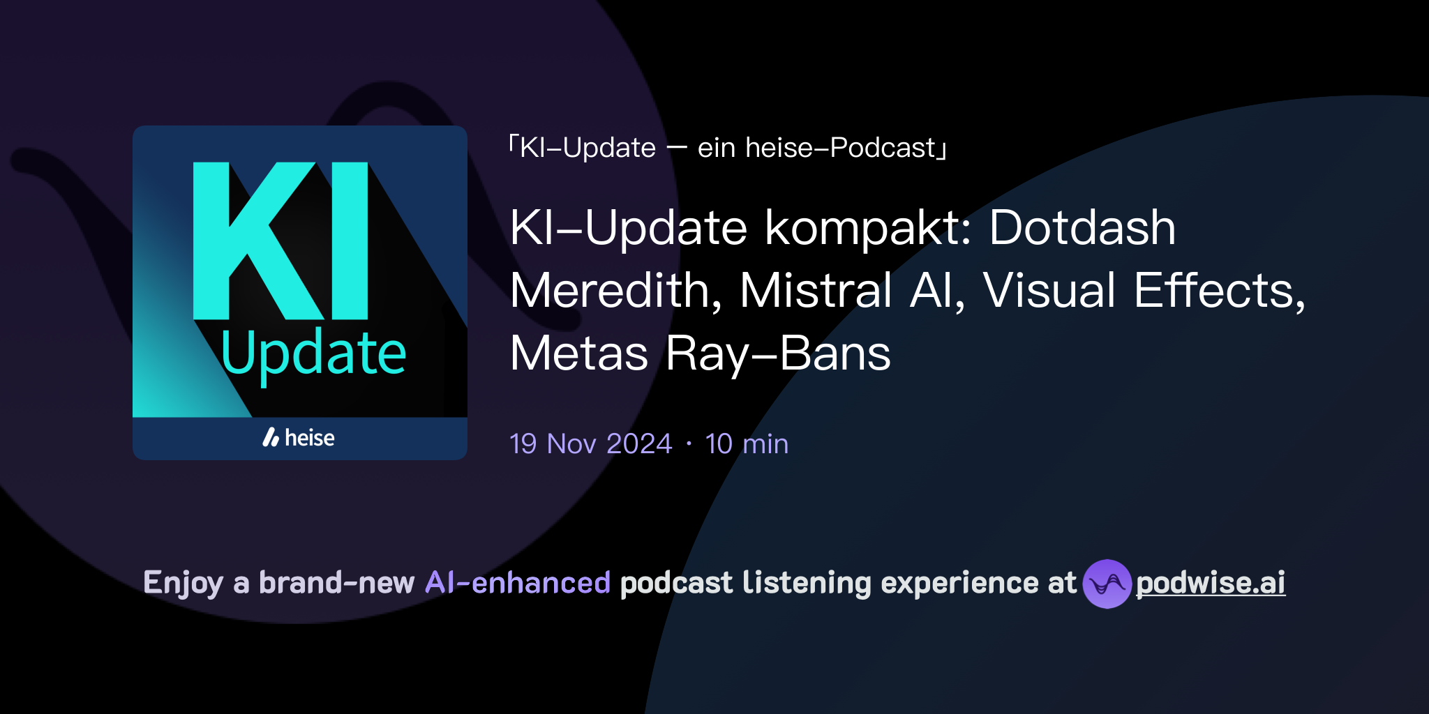 KI-Update kompakt: Dotdash Meredith, Mistral AI, Visual Effects, Metas Ray-Bans | KI-Update ...