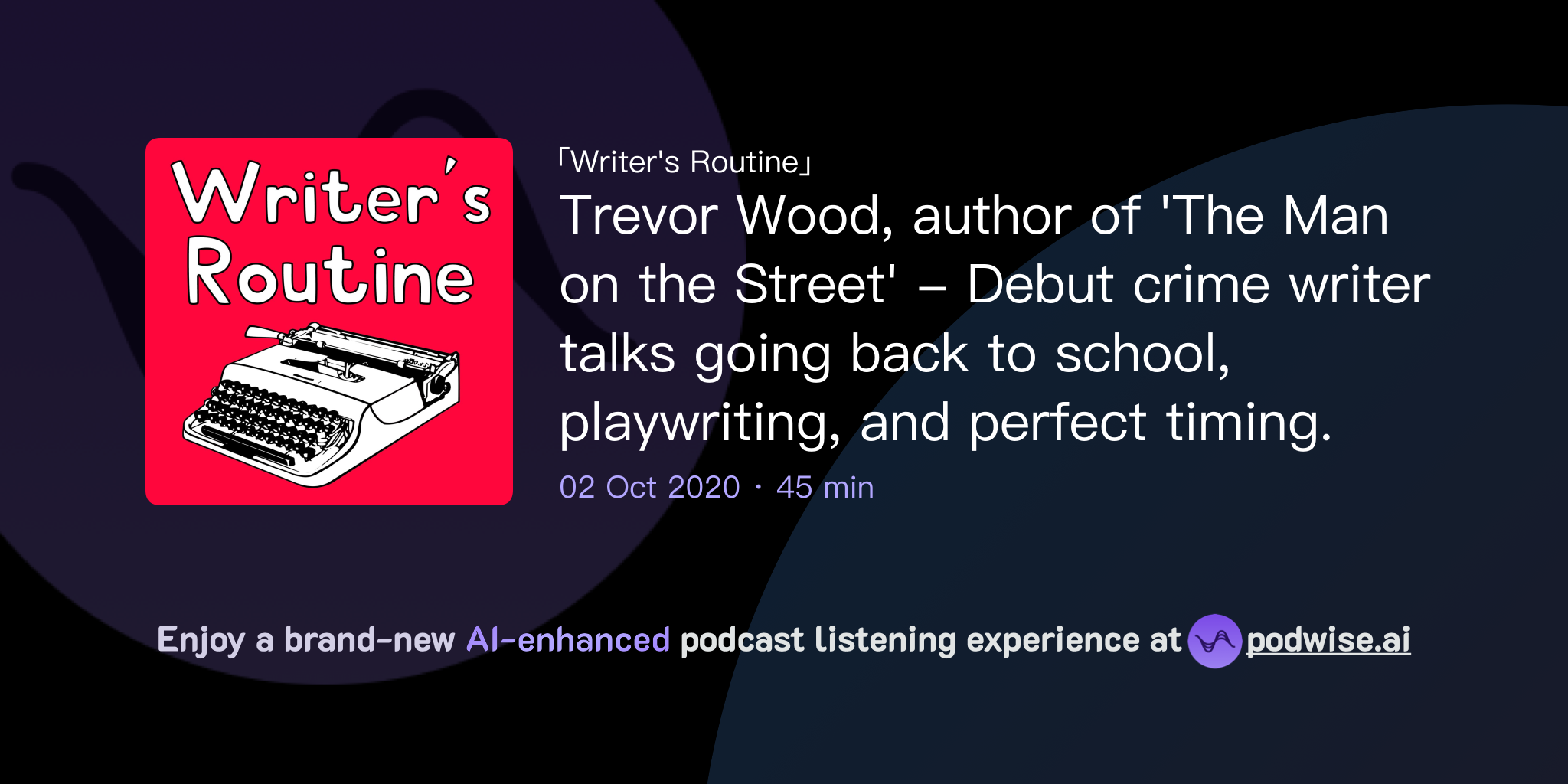 Trevor Wood, author of 'The Man on the Street' - Debut crime writer ...