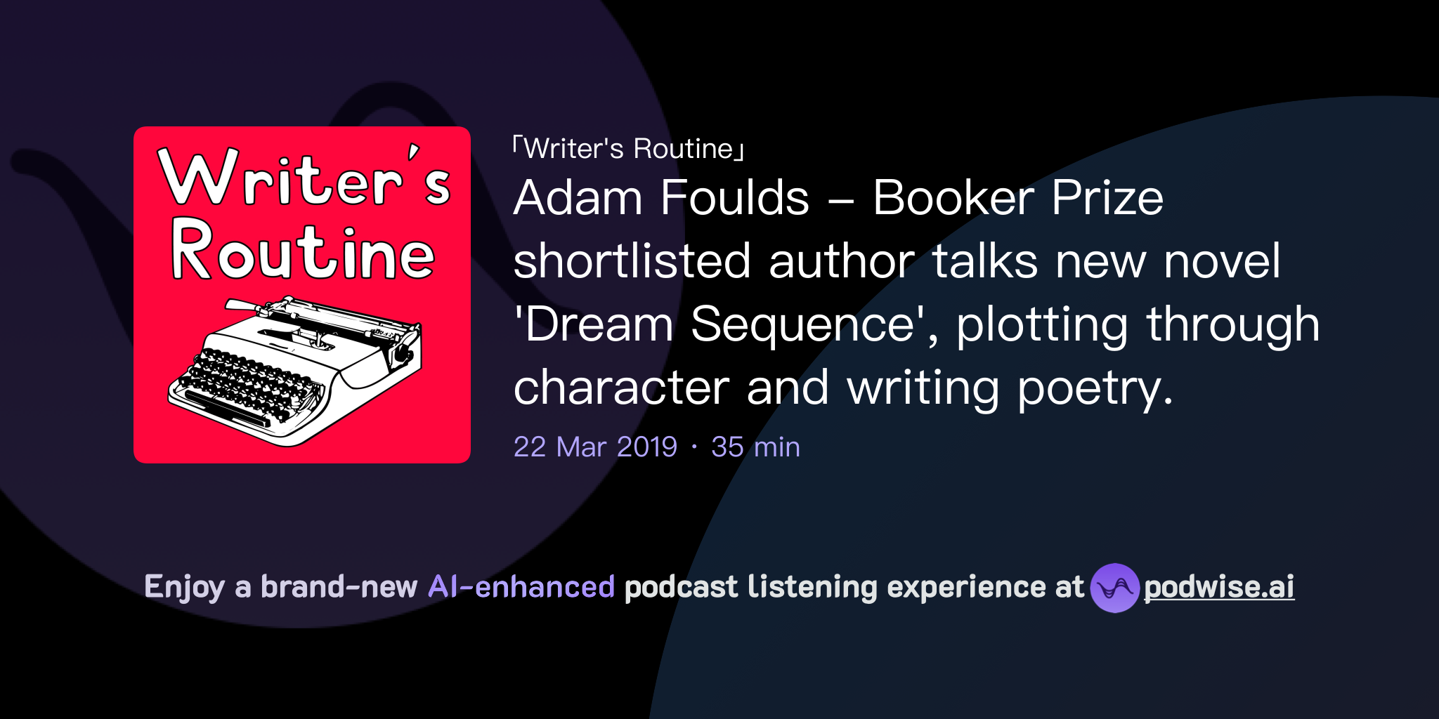 Adam Foulds - Booker Prize shortlisted author talks new novel 'Dream ...