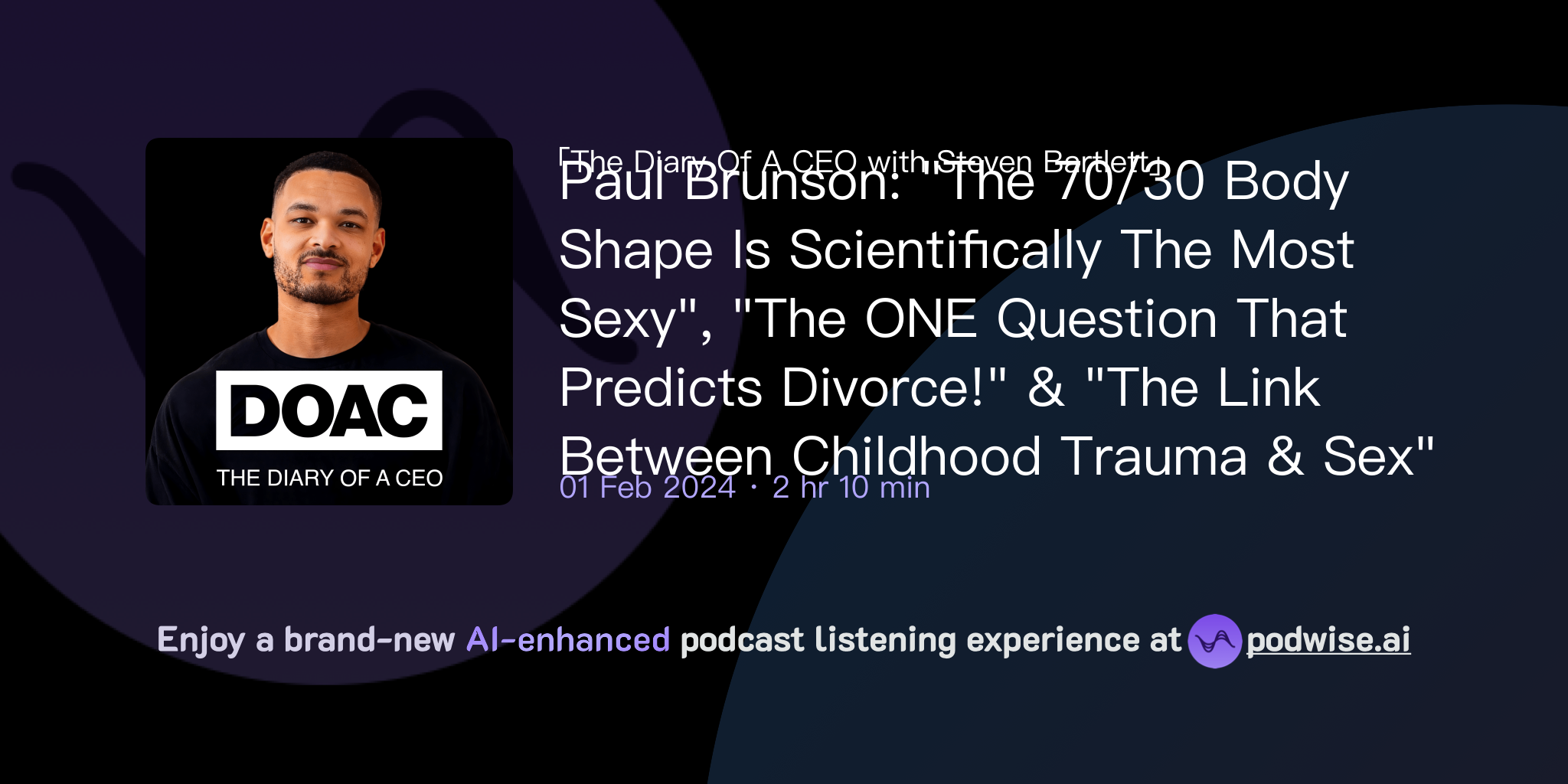 Paul Brunson: "The 70/30 Body Shape Is Scientifically The Most Sexy", "The ONE Question That ...