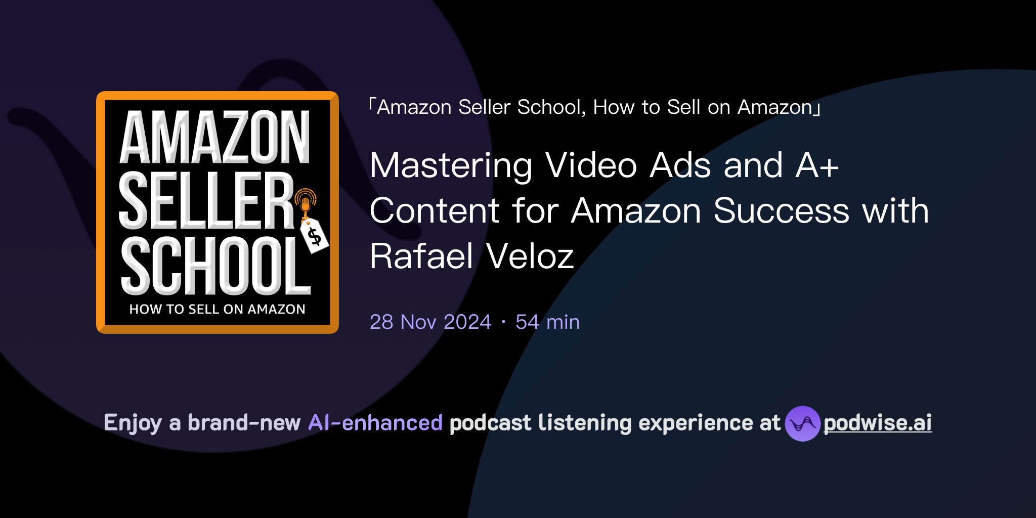 Mastering Video Ads and A+ Content for Amazon Success with Rafael Veloz | Amazon Seller School ...